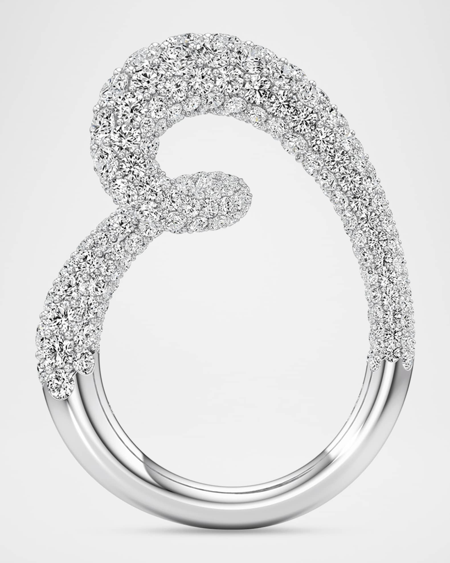 Unsaid Whirlwind Half Lab-Grown Diamond Pave Ring in 18K White Gold ...