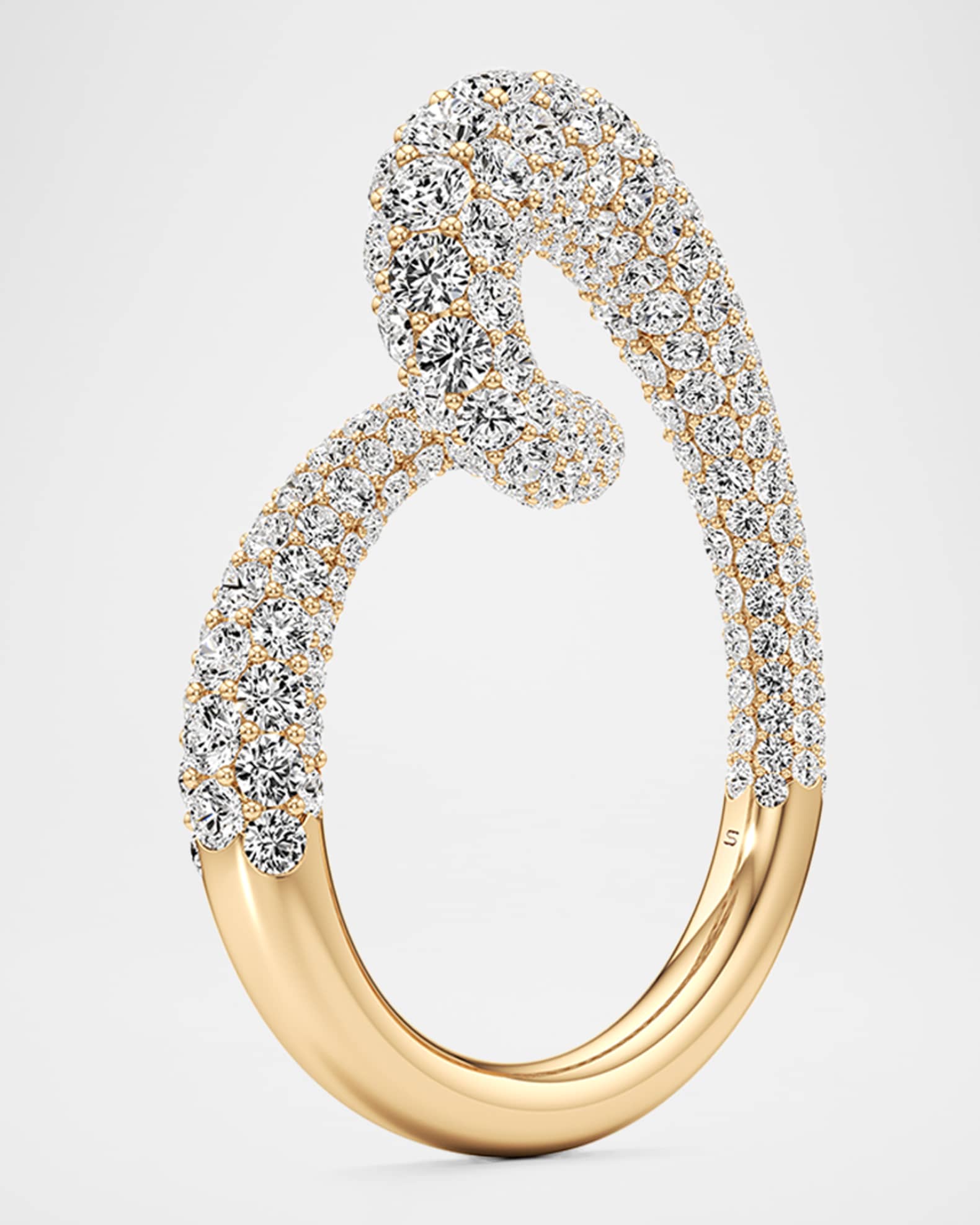 Unsaid Whirlwind Half Lab-Grown Diamond Pave Ring in 18K Yellow Gold ...
