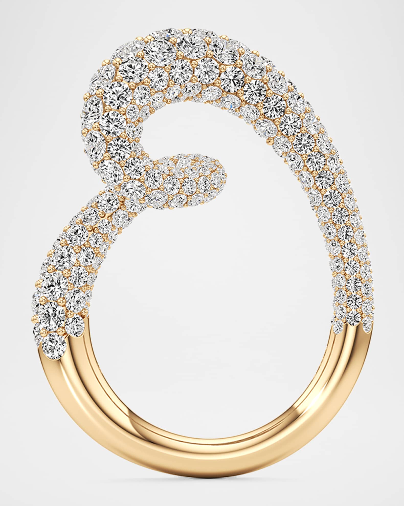 Unsaid Whirlwind Half Lab-Grown Diamond Pave Ring in 18K Yellow Gold ...
