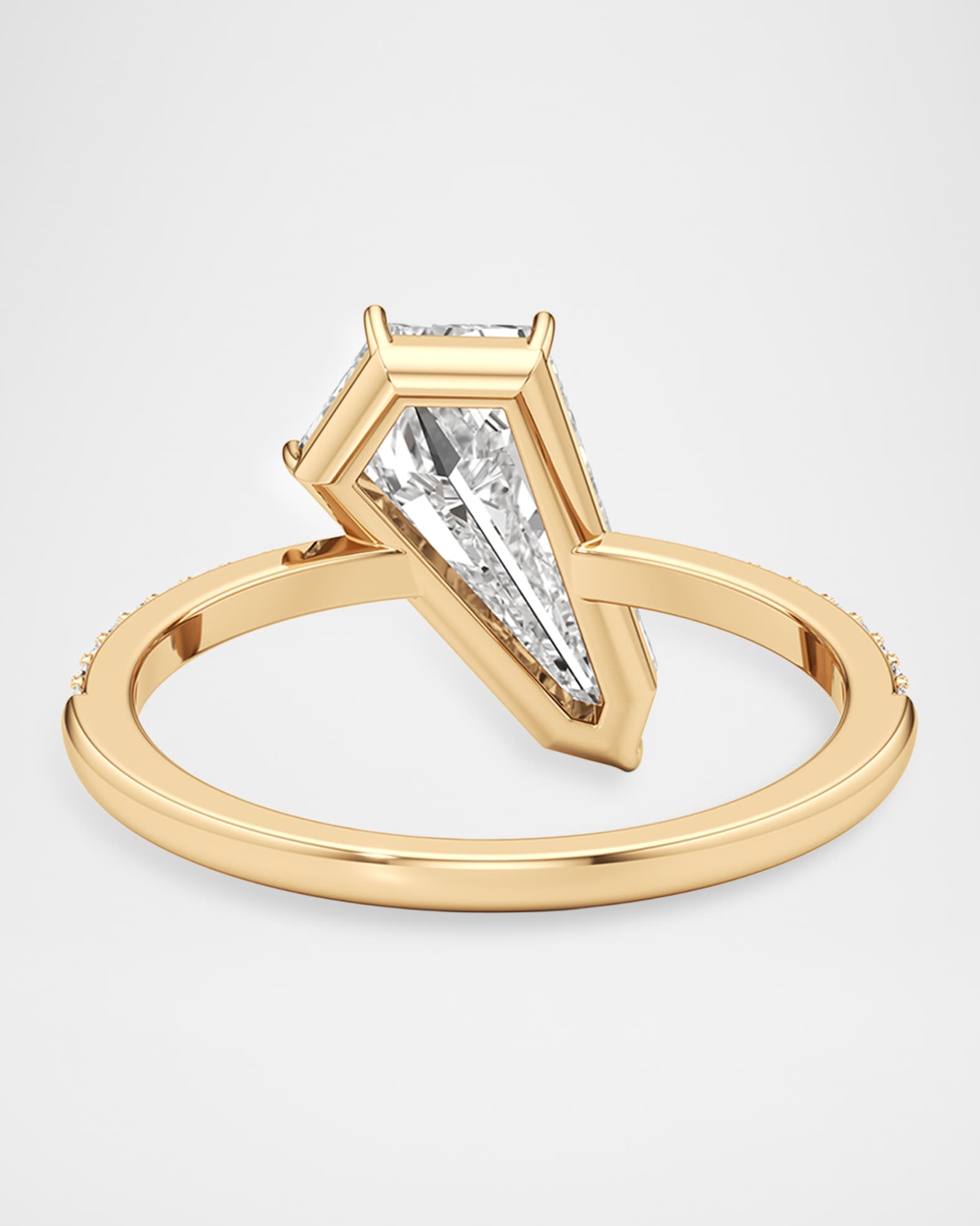 Unsaid Phoenix Lab-Grown Diamond Solitaire Slant Ring in 18K Yellow ...