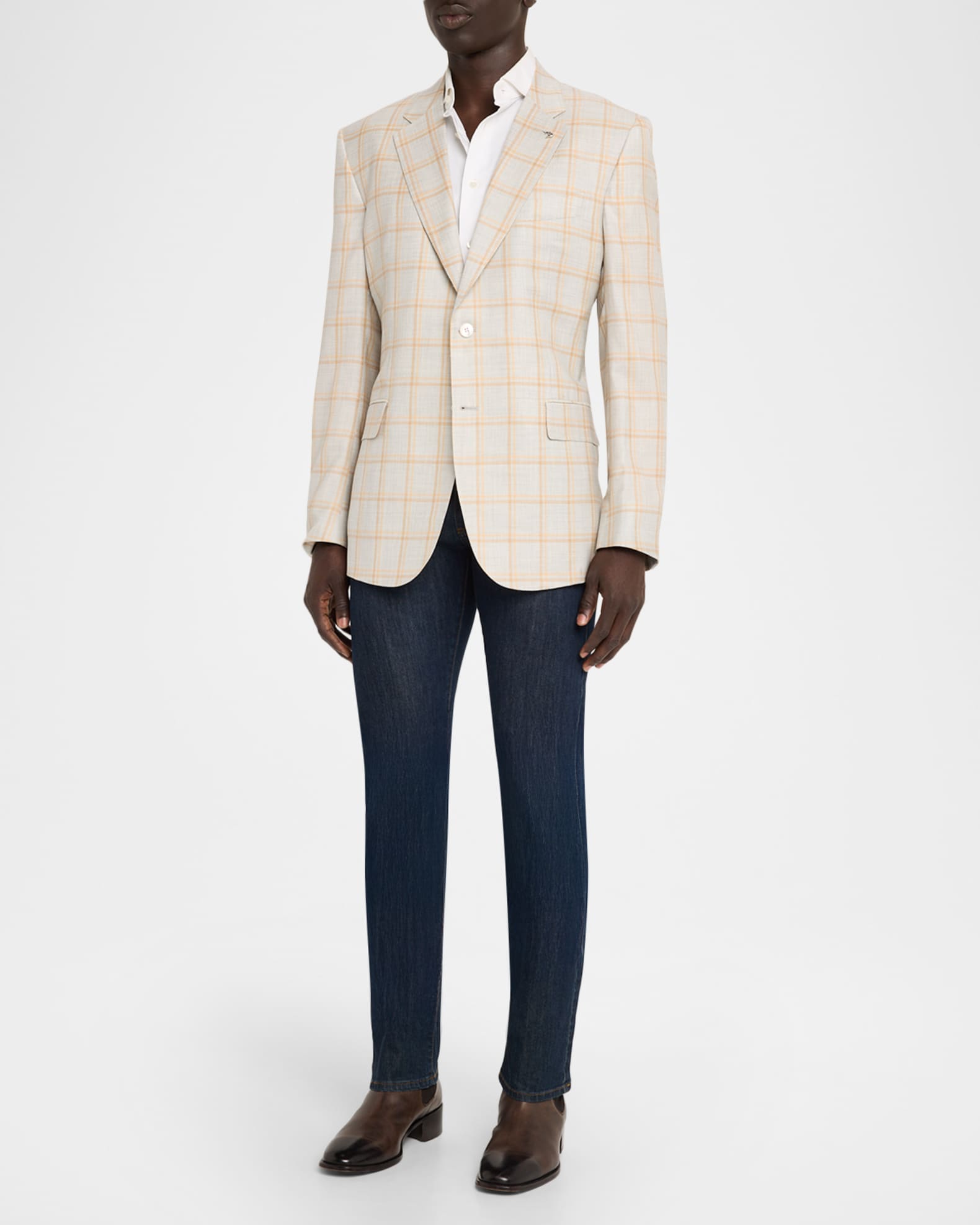 Stefano Ricci Men's Cashmere and Silk Windowpane Plaid Sport Coat ...
