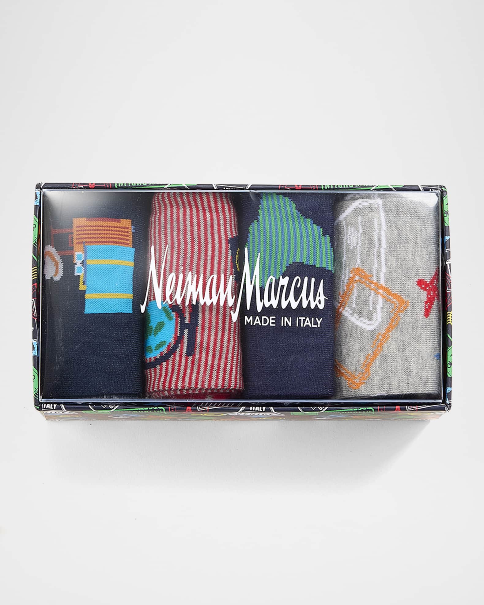 Neiman Marcus Men's Travel 4-Pack Crew Socks, Boxed Gift Set | Neiman ...
