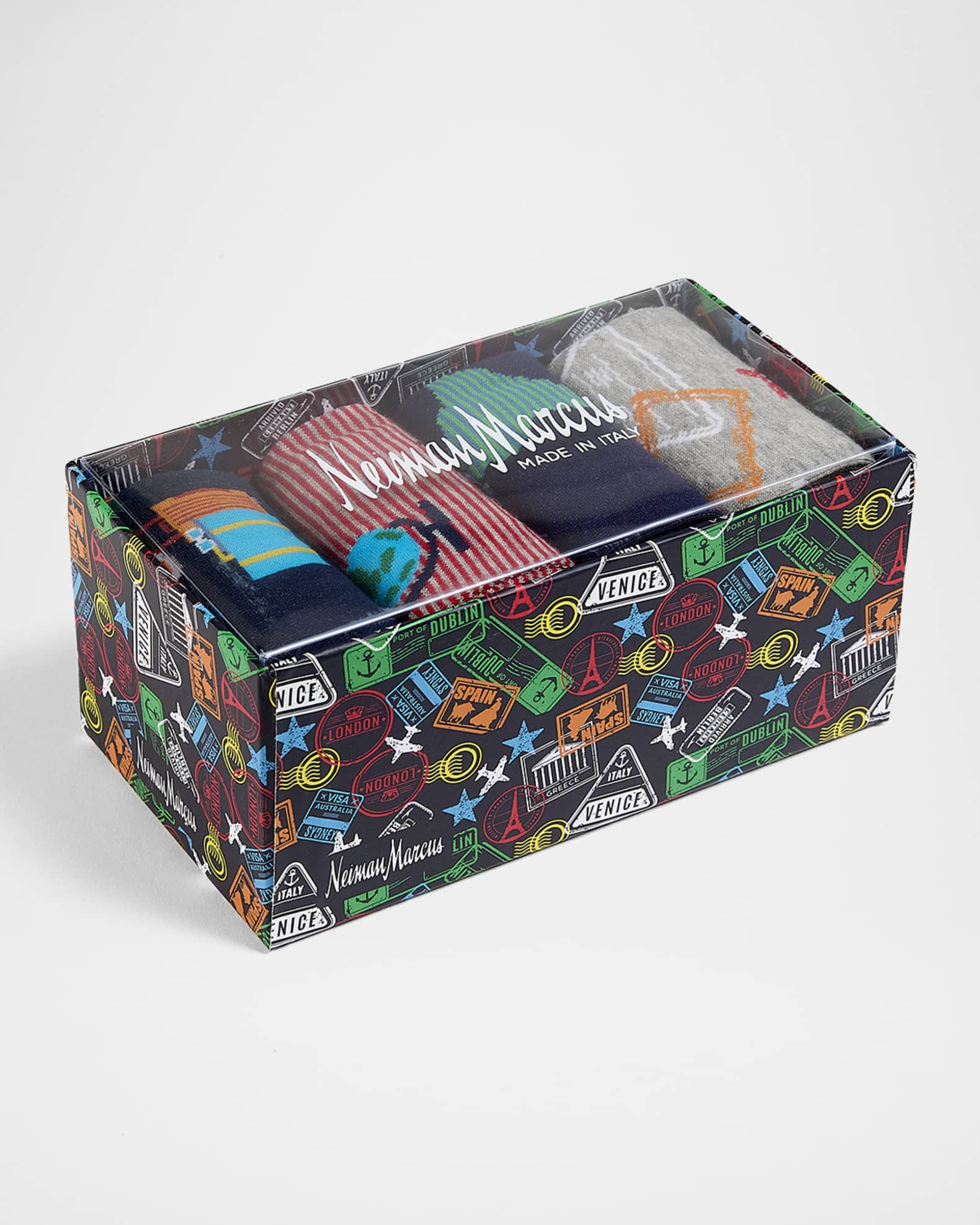 Neiman Marcus Men's Travel 4-Pack Crew Socks, Boxed Gift Set | Neiman ...
