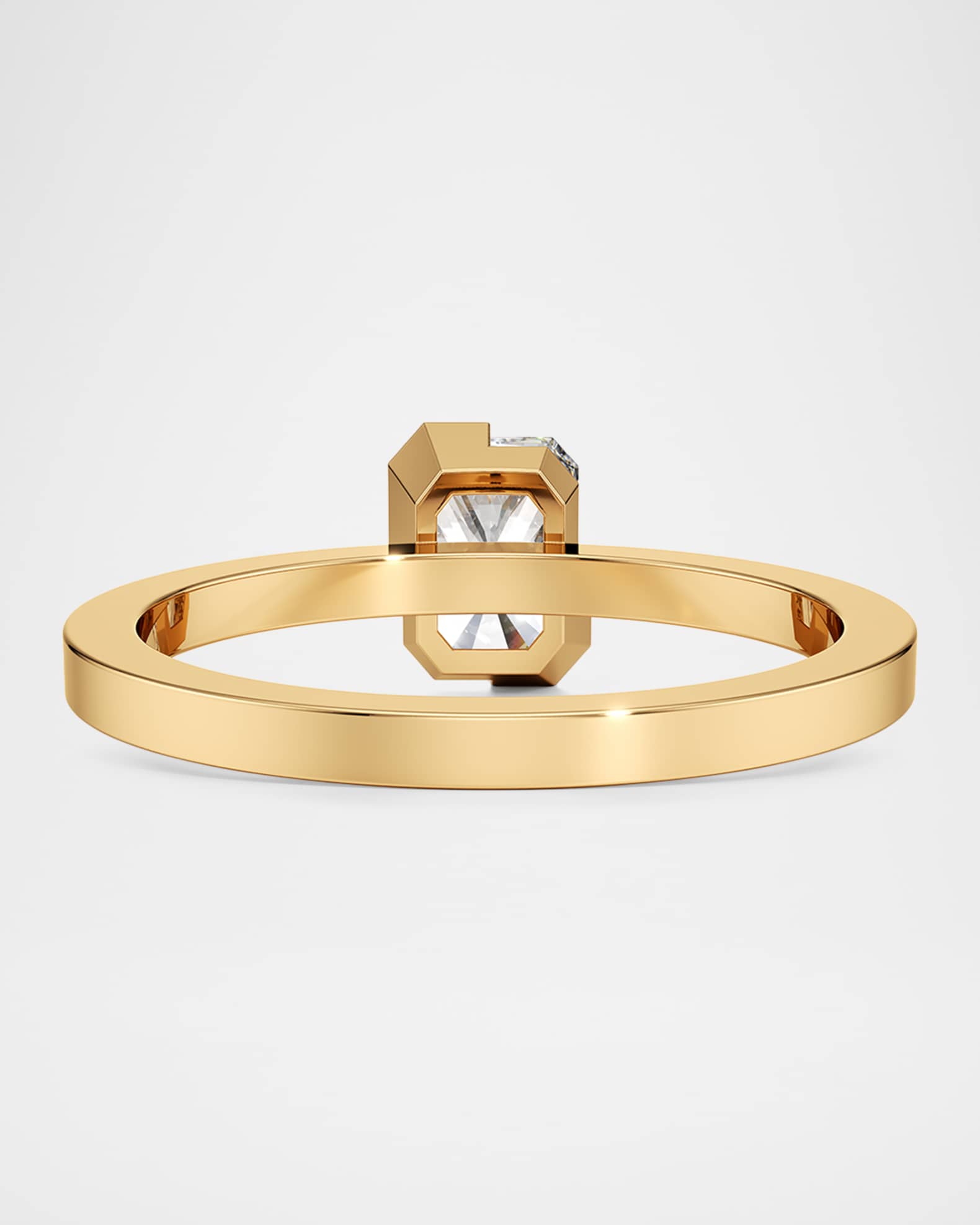 Unsaid Meta Lab-Grown Diamond Radiant Solitaire Ring in 18K Yellow Gold ...