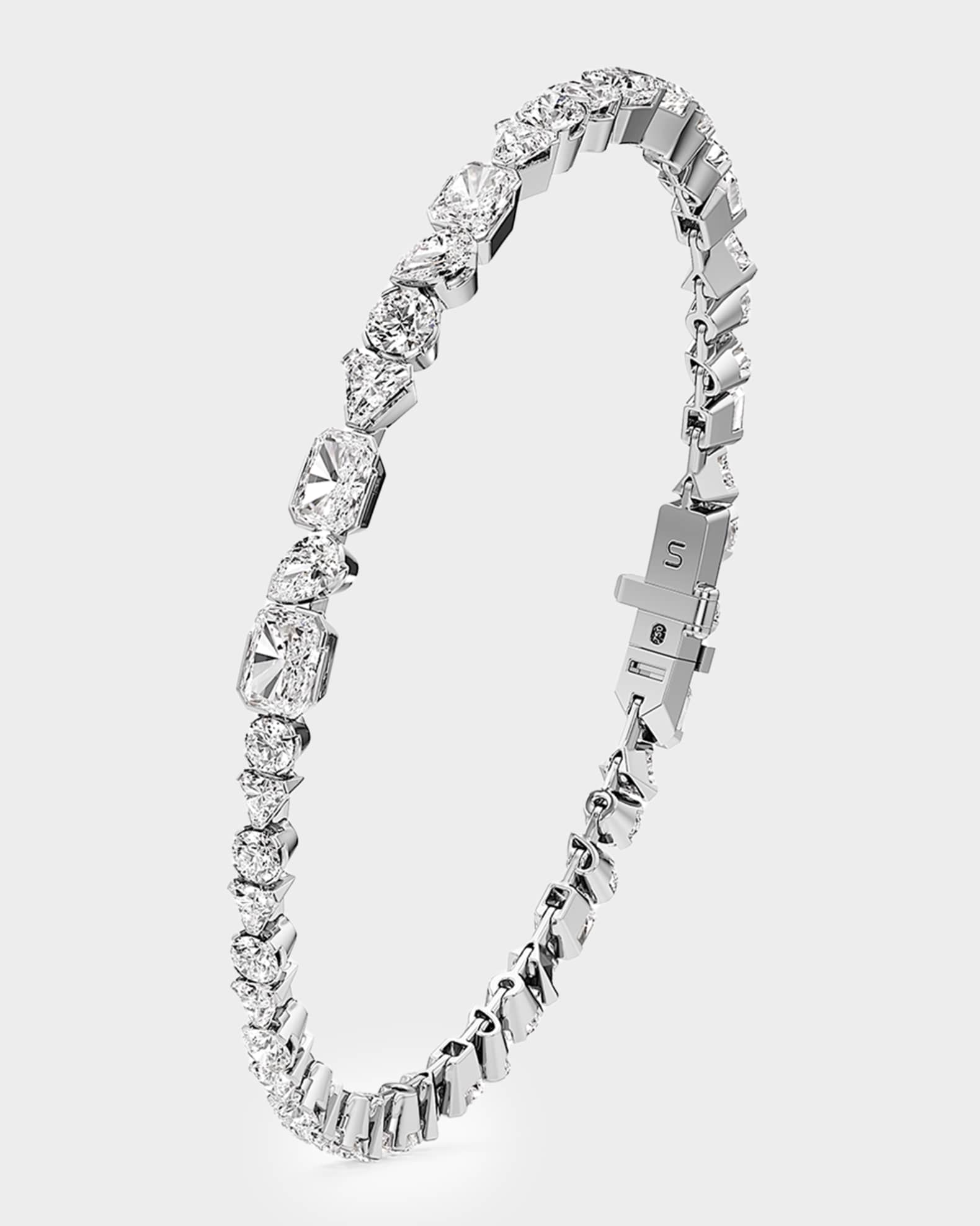 Unsaid Meta Lab-Grown Diamond Eternity Bracelet in 18K White Gold ...