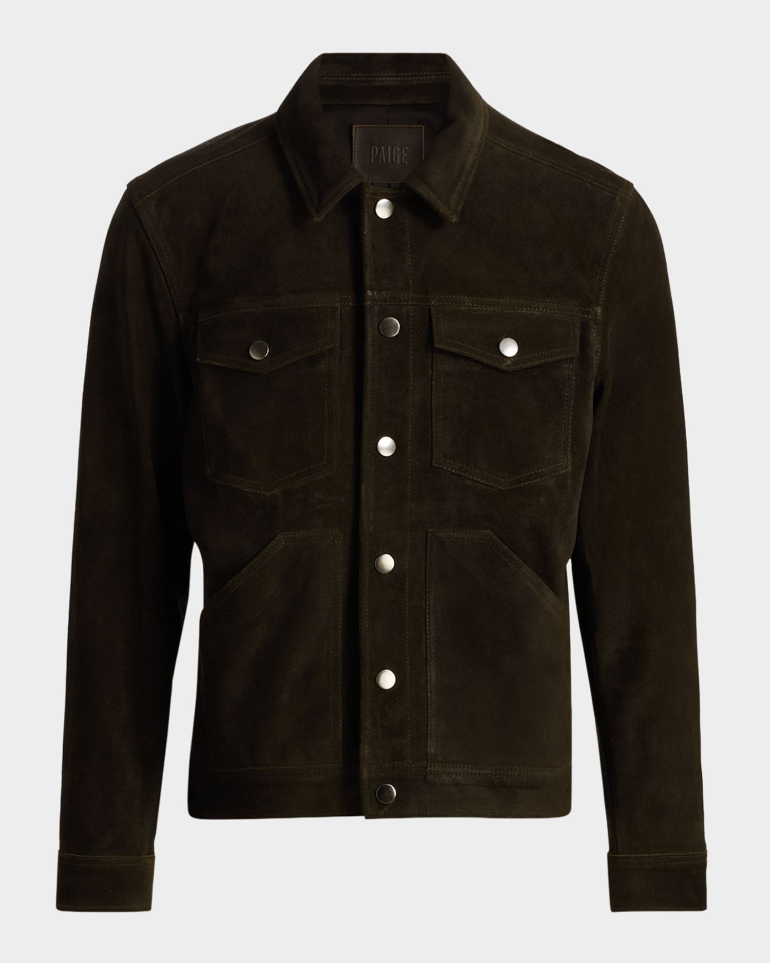 PAIGE Men's Rubino Suede Shirt Jacket | Neiman Marcus