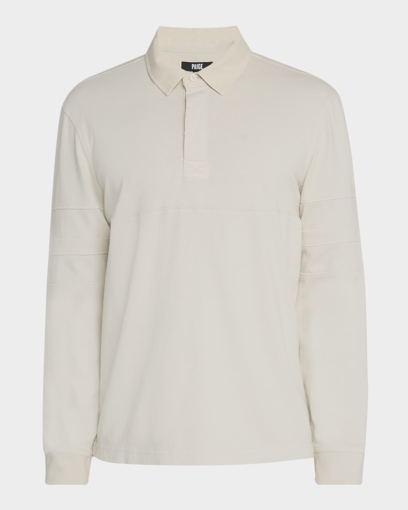 PAIGE Men's Trevelly Tonal Stripe Cotton Rugby Shirt | Neiman Marcus