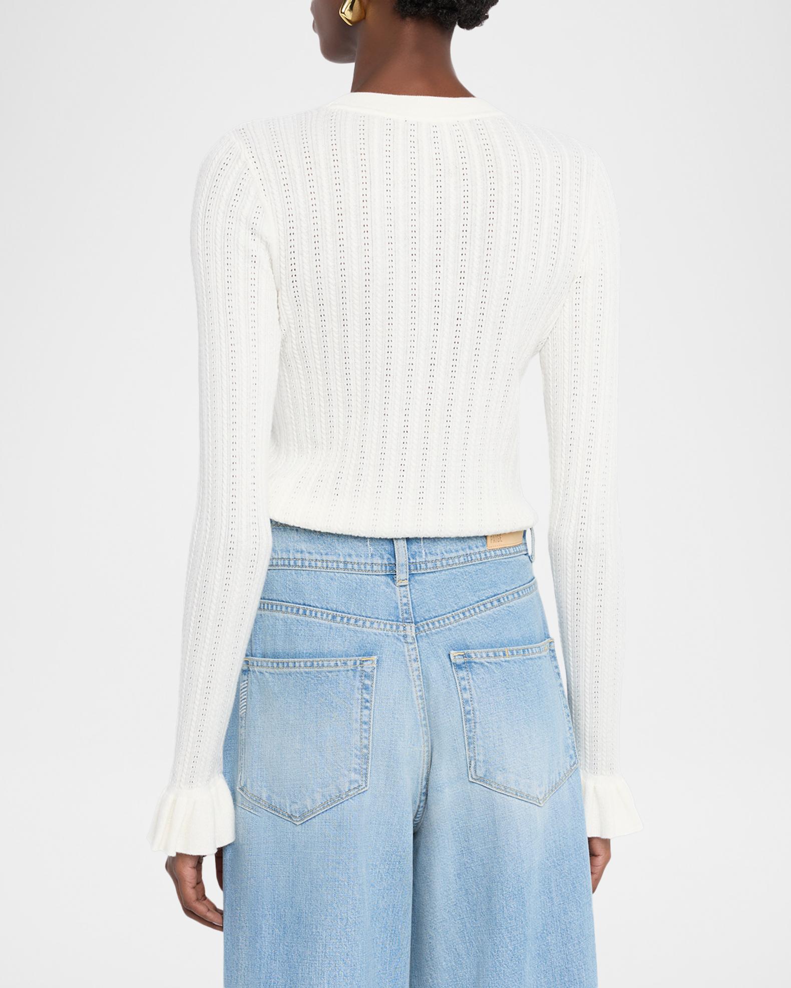 PAIGE Ophelia Pointelle-Knit Top | Neiman Marcus