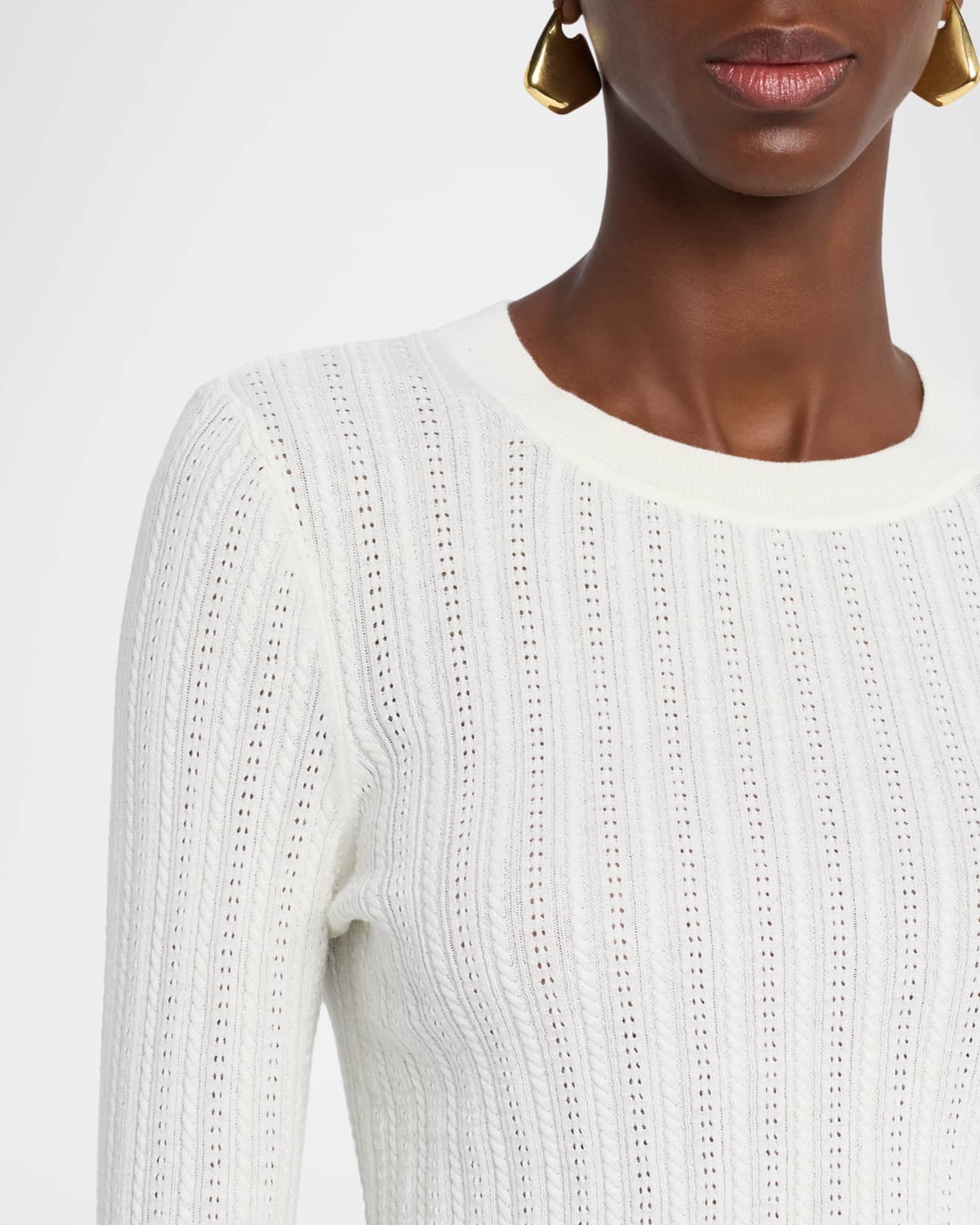 PAIGE Ophelia Pointelle-Knit Top | Neiman Marcus
