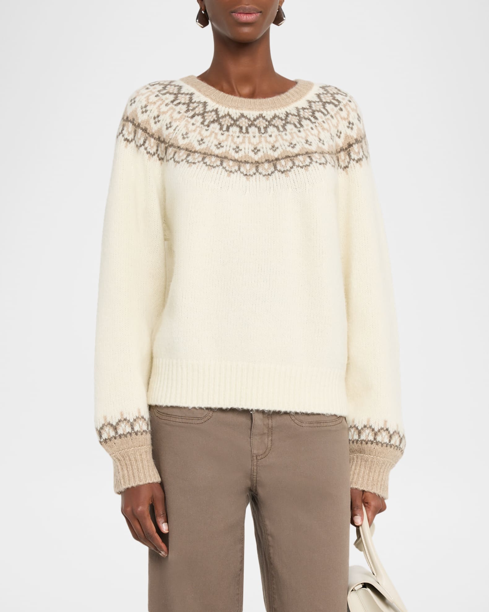 PAIGE Misha Crewneck Fair Isle Sweater | Neiman Marcus
