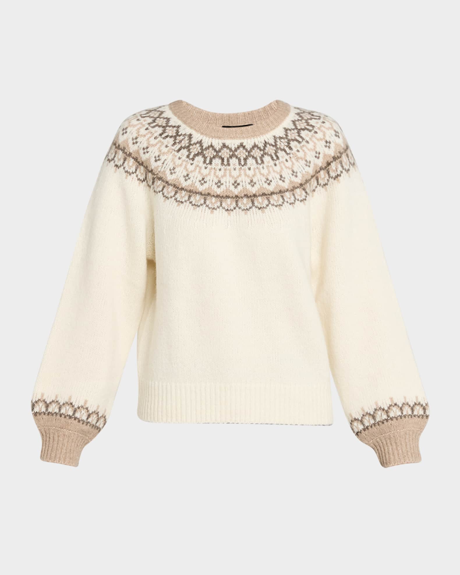 PAIGE Misha Crewneck Fair Isle Sweater | Neiman Marcus