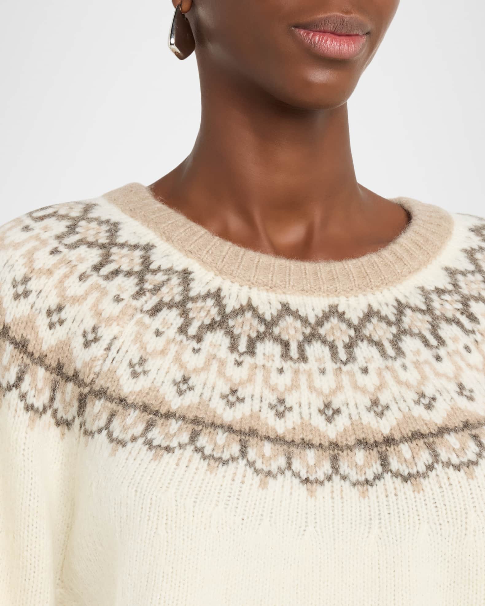 PAIGE Misha Crewneck Fair Isle Sweater | Neiman Marcus