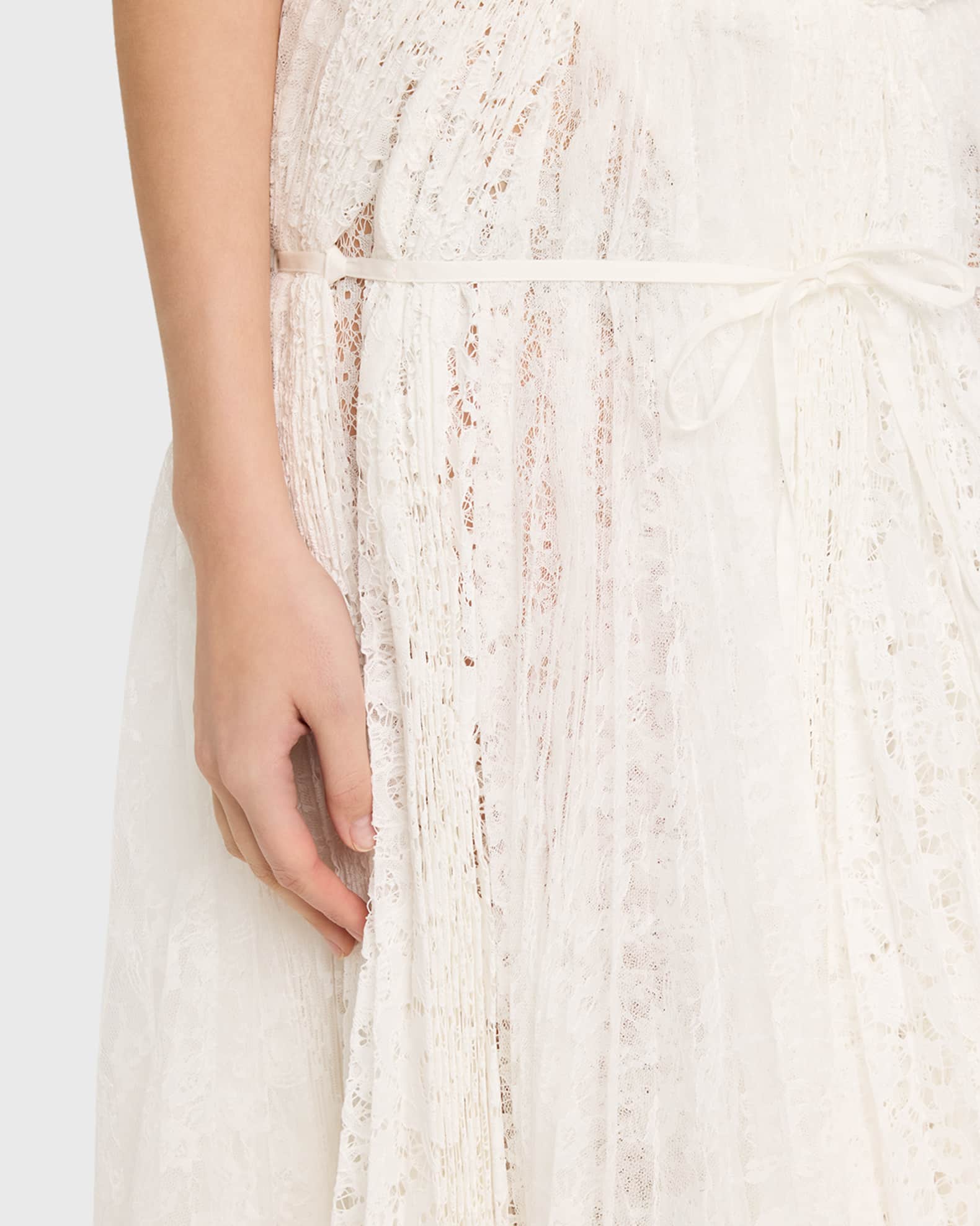 JW Anderson Mixed Lace Asymmetric Midi Skirt | Neiman Marcus