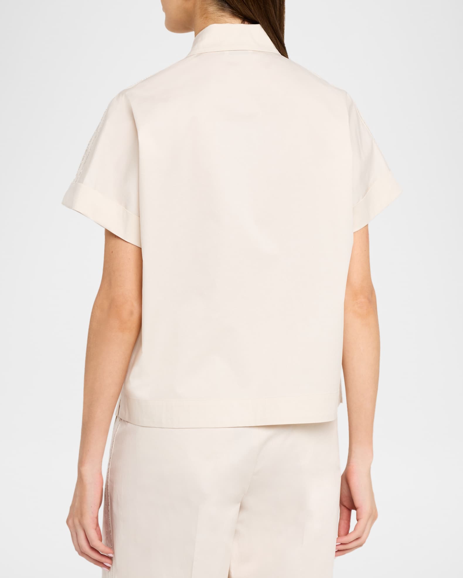 Peserico Stretch Cotton Sateen Shirt | Neiman Marcus