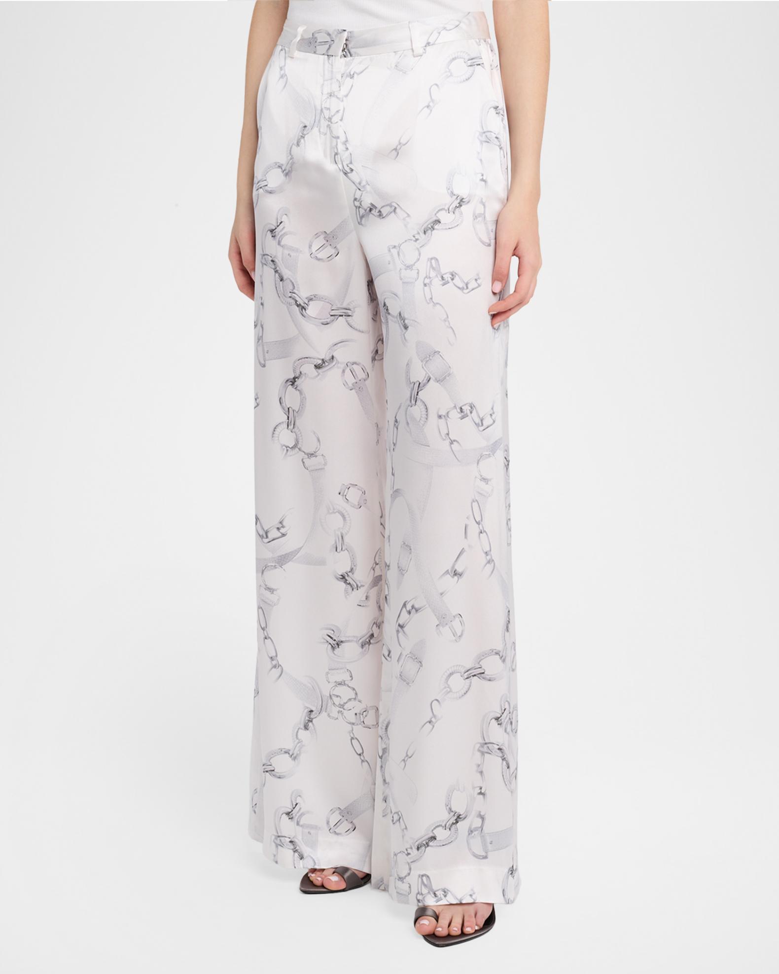 L'Agence Gavin Silk Wide-Leg Pants | Neiman Marcus