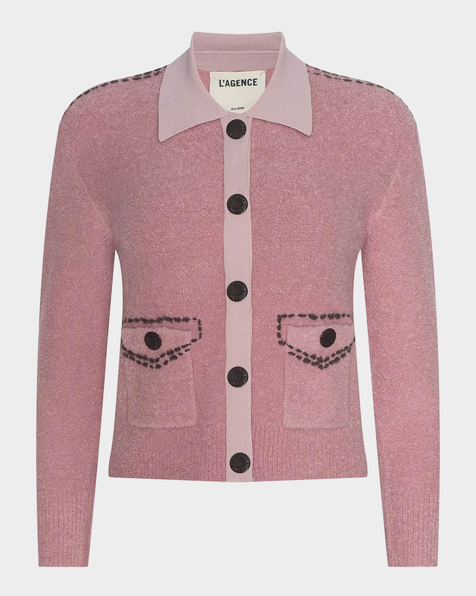 L'Agence Poetry Stitch Boucle Cardigan | Neiman Marcus