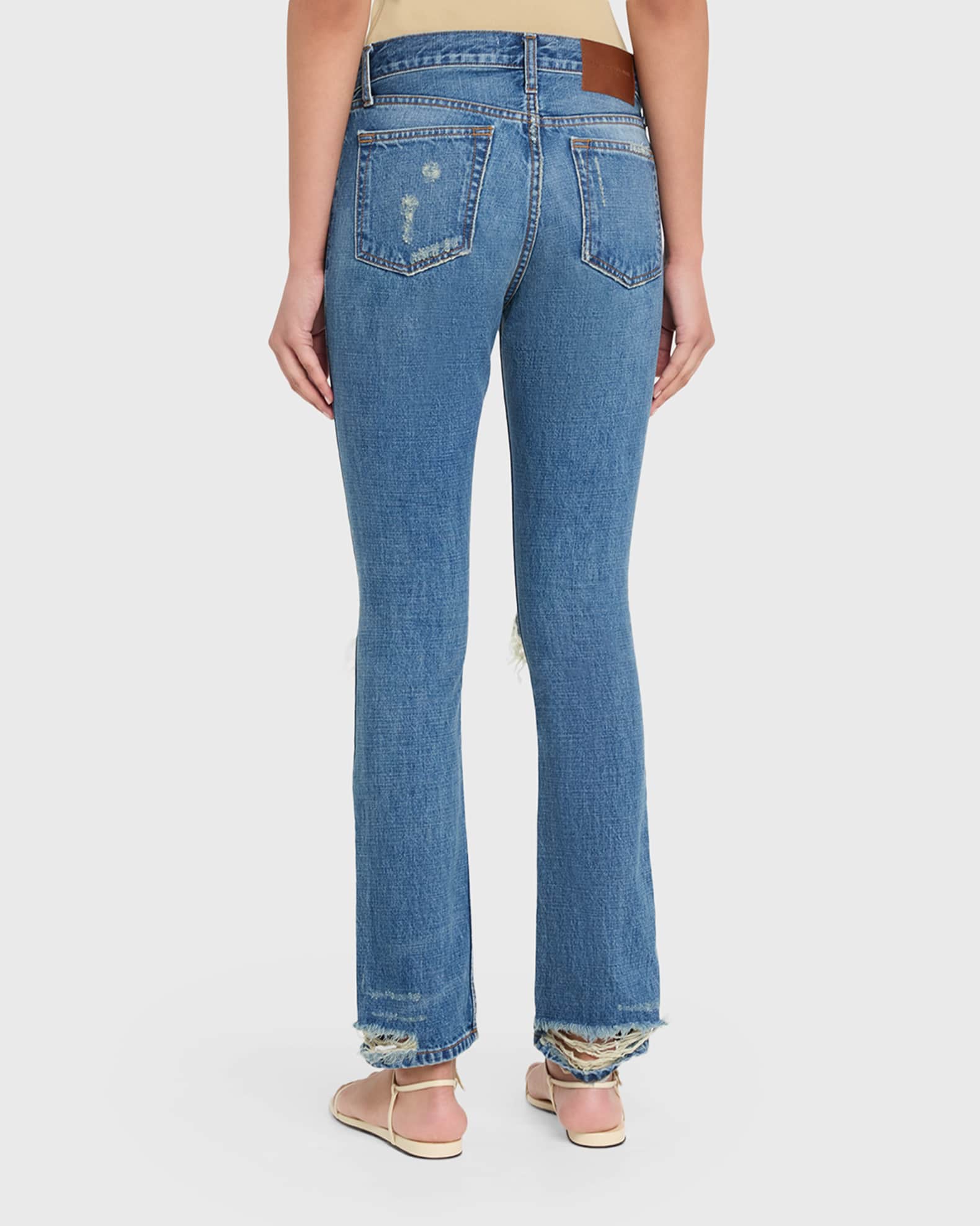 Brandon Maxwell The Riggs Distressed Crop Cigarette Jeans | Neiman Marcus