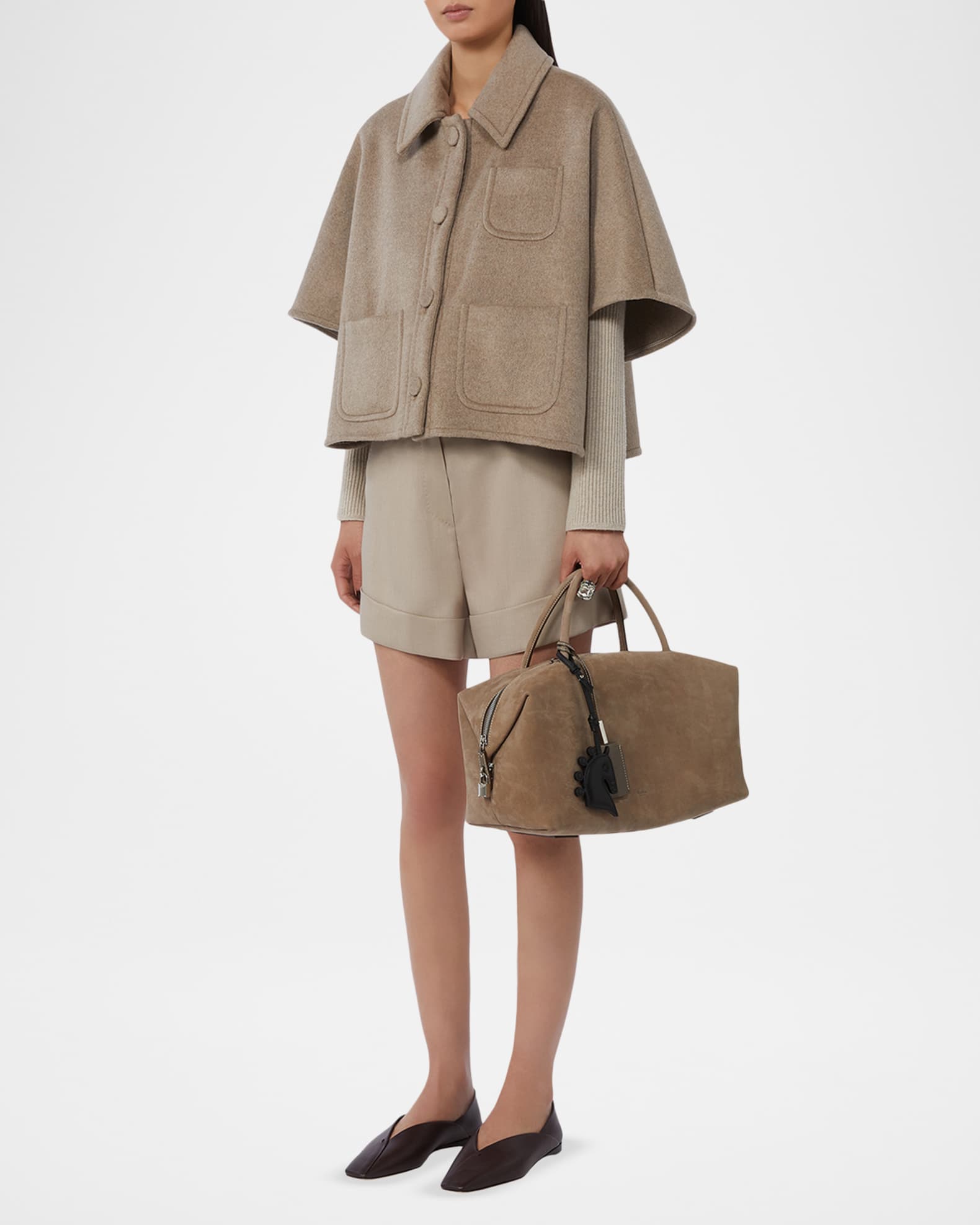 Max Mara Short Cashmere Cape | Neiman Marcus