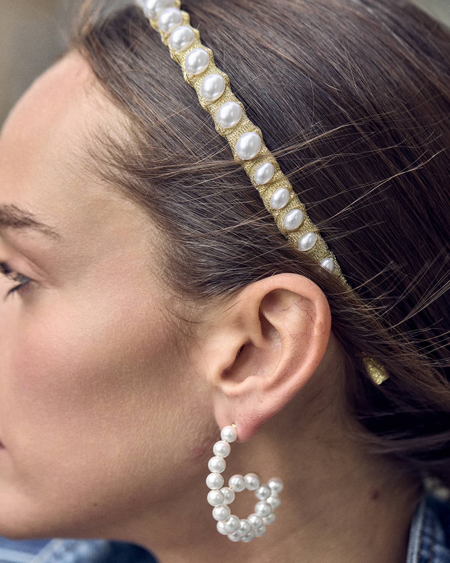 Lele Sadoughi Pearly Loop-De-Loop Hoop Earrings | Neiman Marcus