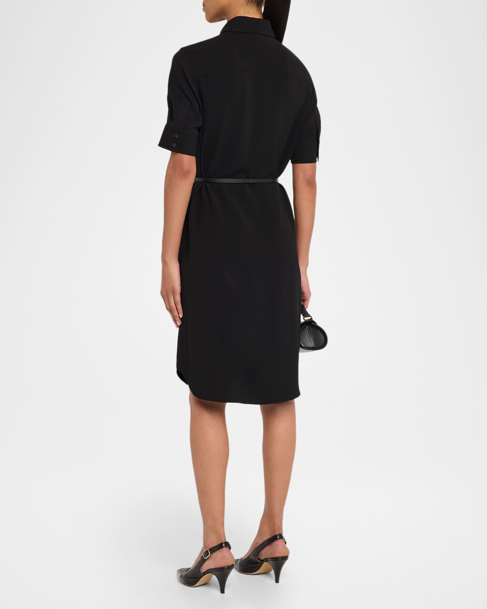 Lafayette 148 New York Belted Finesse Crepe Shirtdress | Neiman Marcus