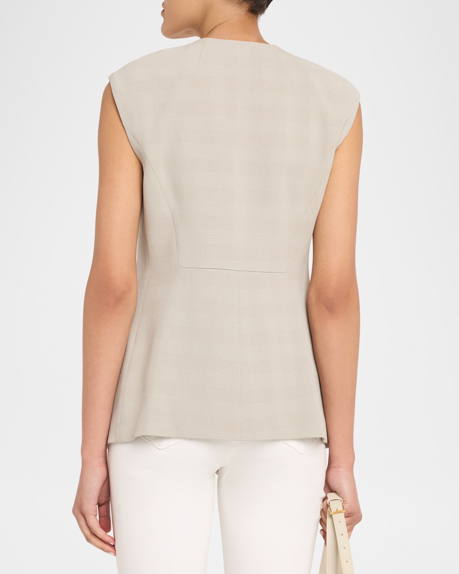 Lafayette 148 New York Double-Breasted Plaid Vest | Neiman Marcus