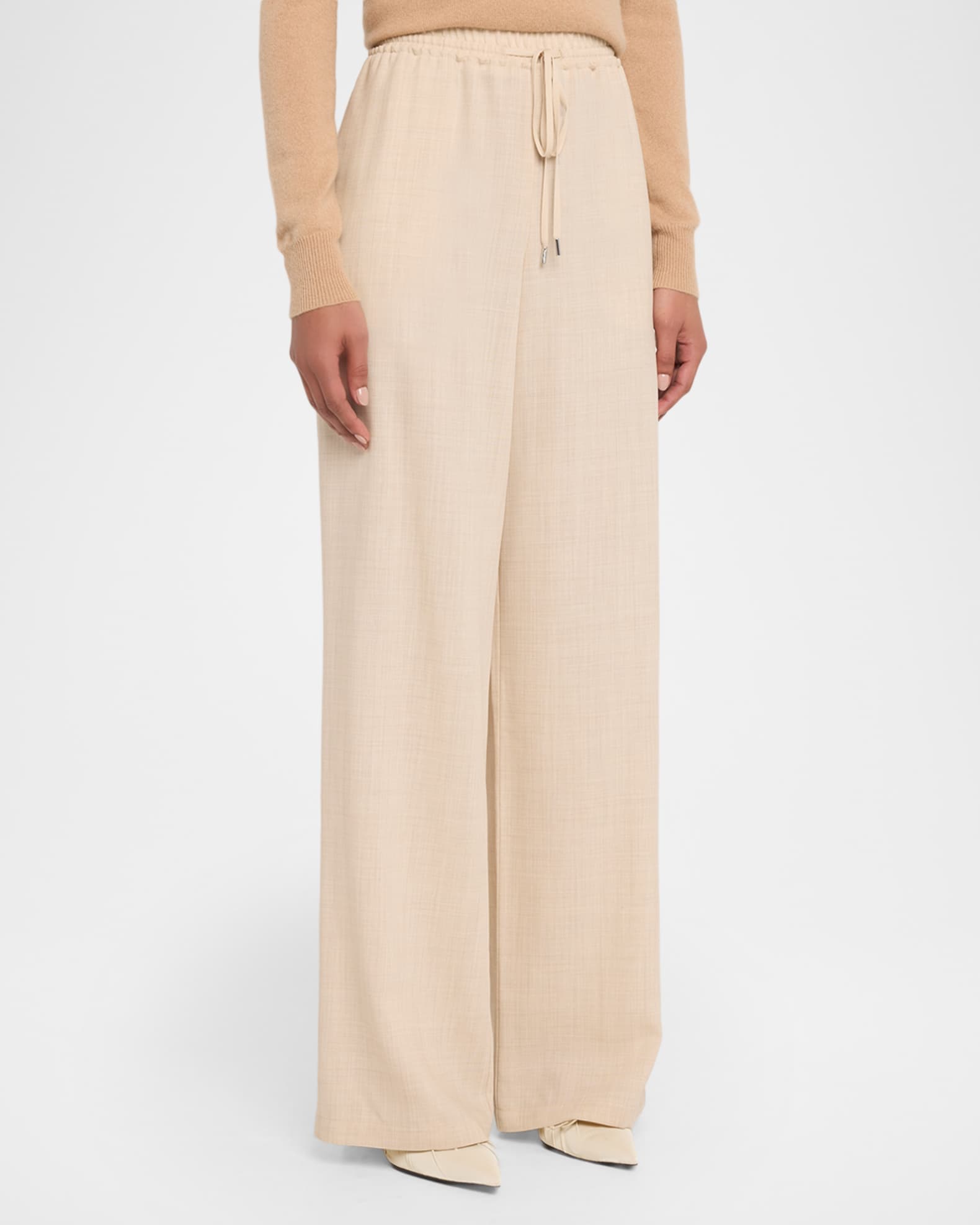 Lafayette 148 New York Penn Wool-Silk Twill Pants | Neiman Marcus