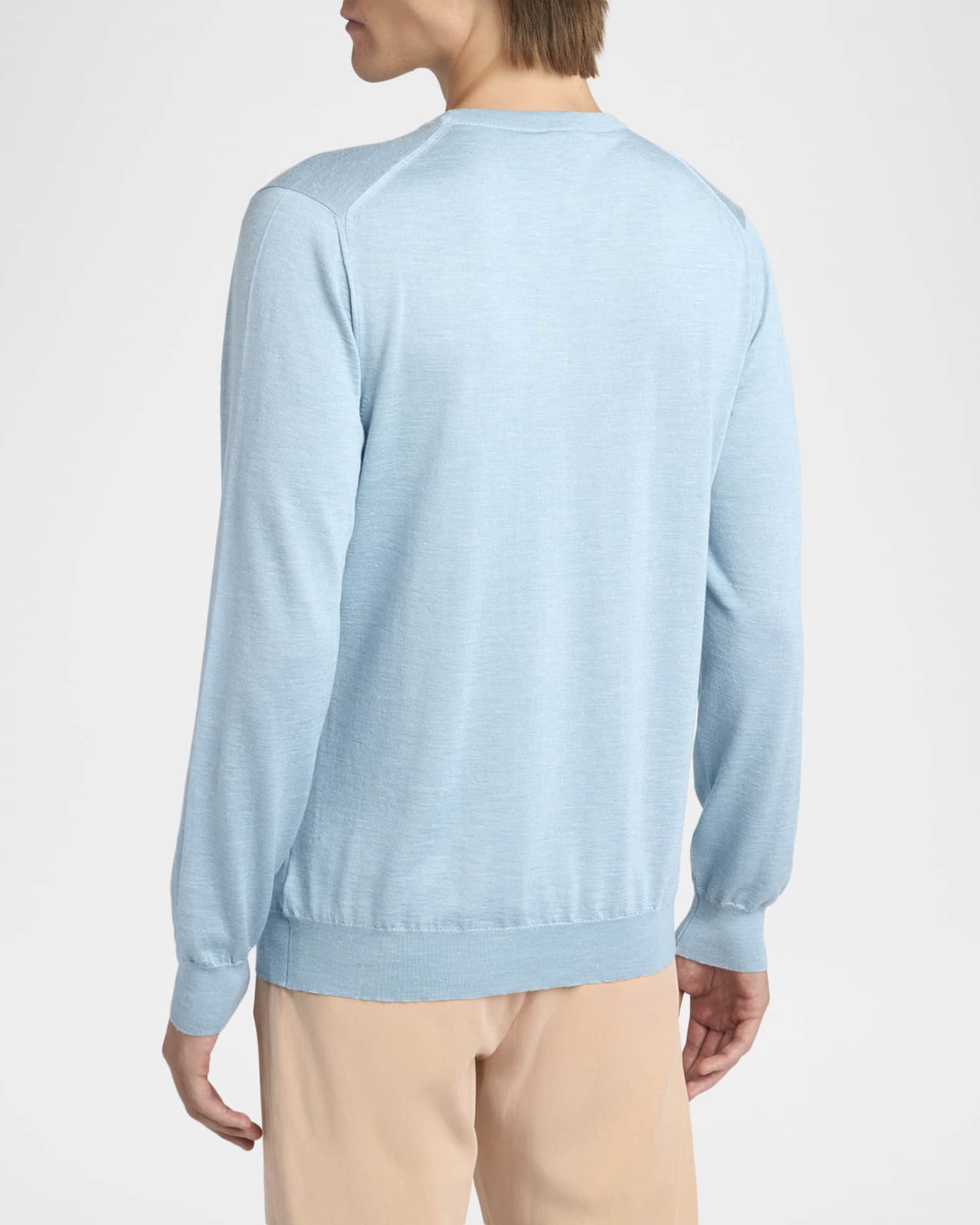 Kiton Men's Silk, Cashmere and Linen Crewneck Sweater | Neiman Marcus