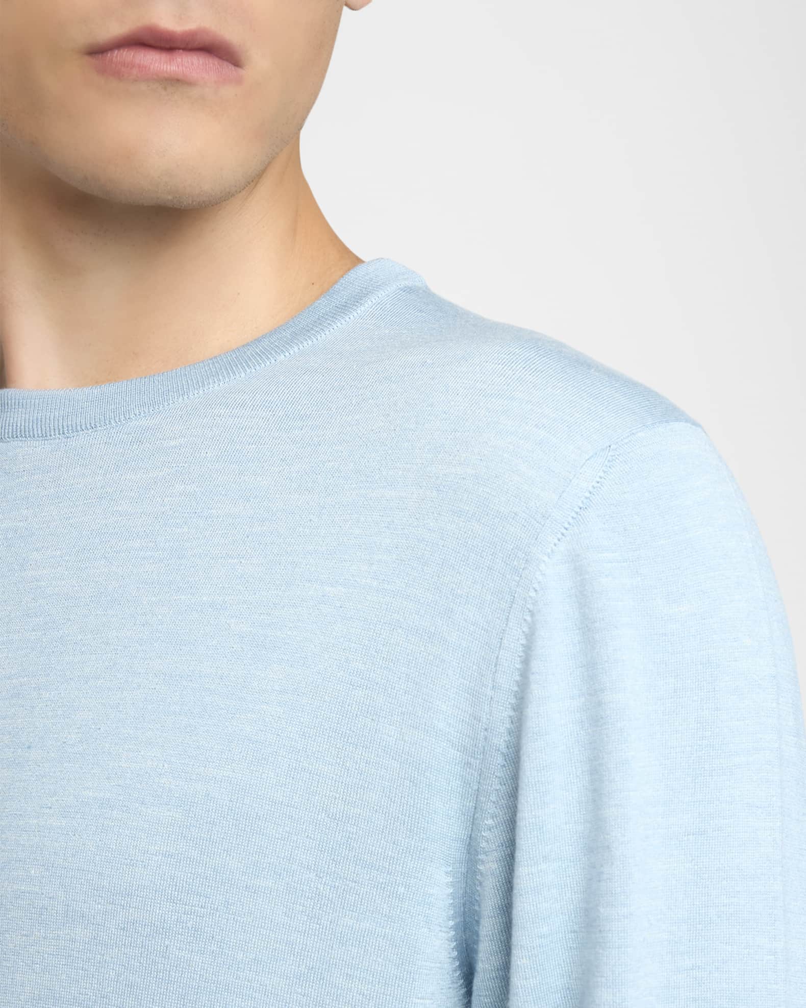 Kiton Men's Silk, Cashmere and Linen Crewneck Sweater | Neiman Marcus