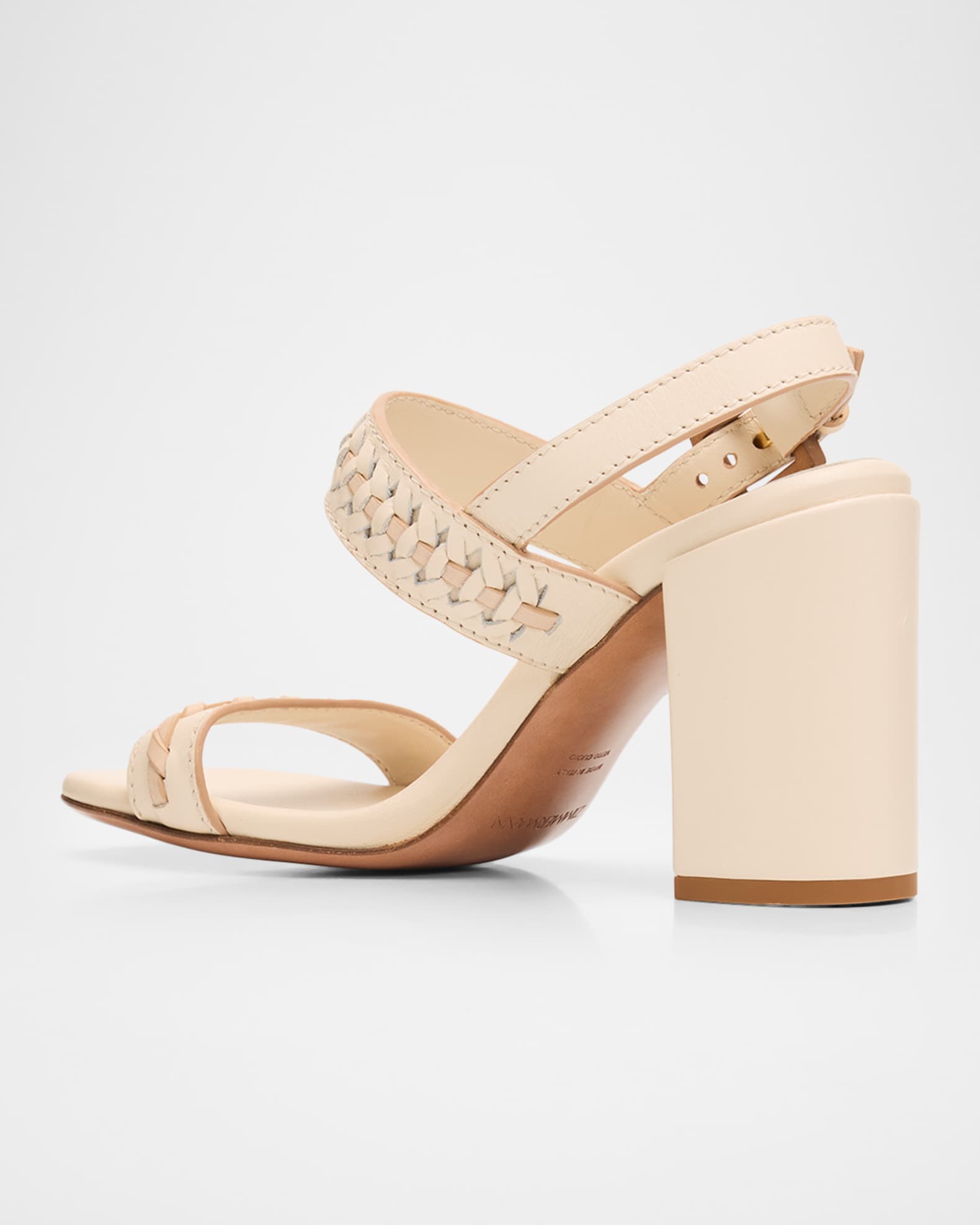 Zimmermann 85mm Alchemy Leather Block-Heel Sandals | Neiman Marcus