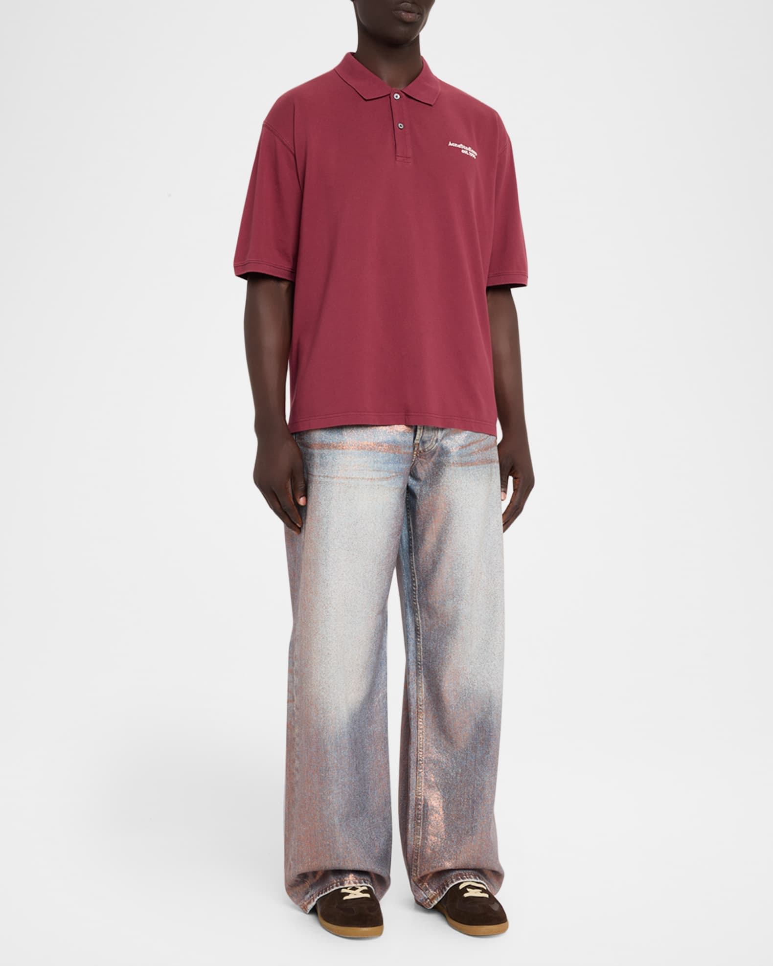 Acne Studios Men's Glitterized Denim Straight-Leg Jeans | Neiman Marcus