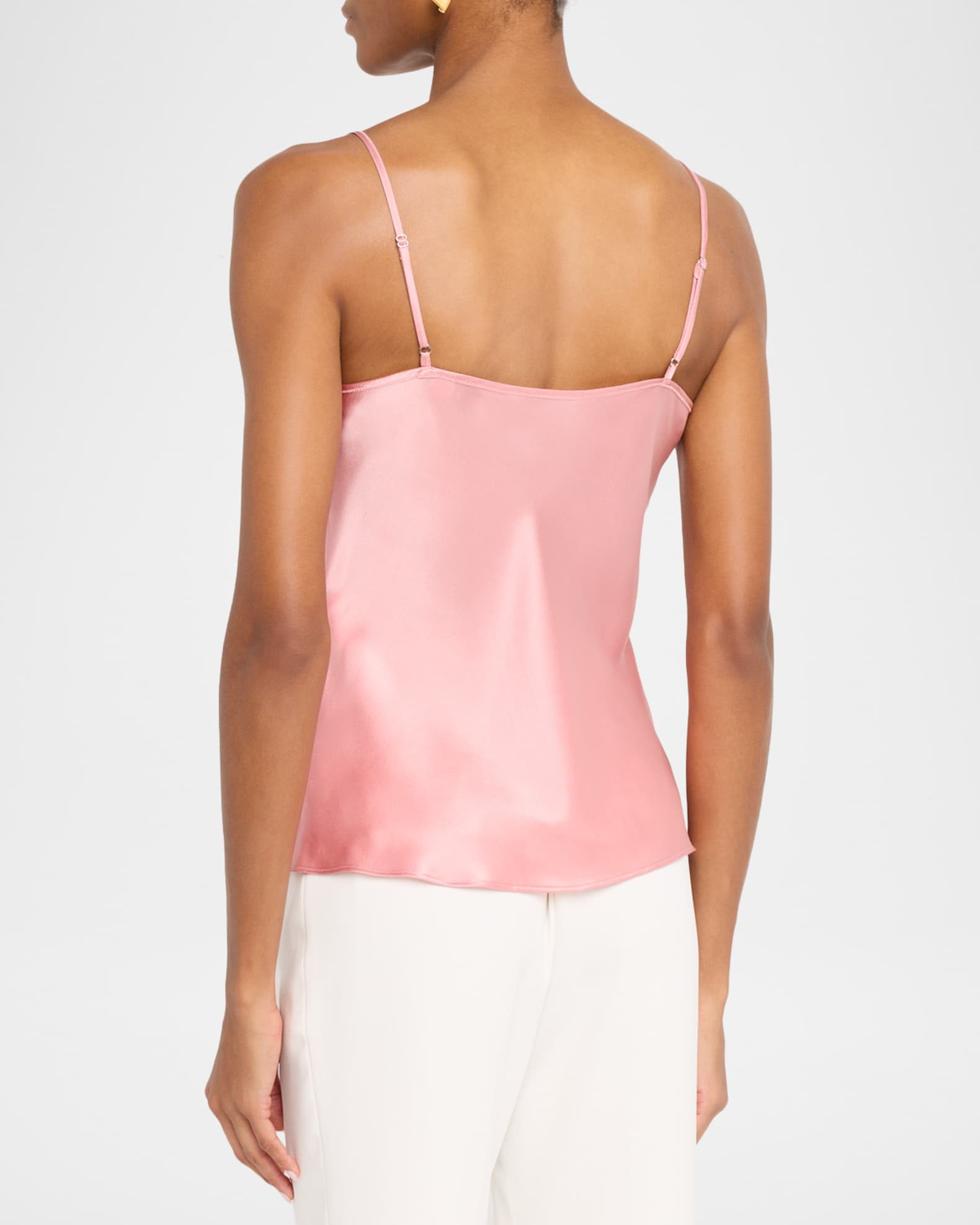 Veronica Beard Toby V-Neck Satin Top | Neiman Marcus