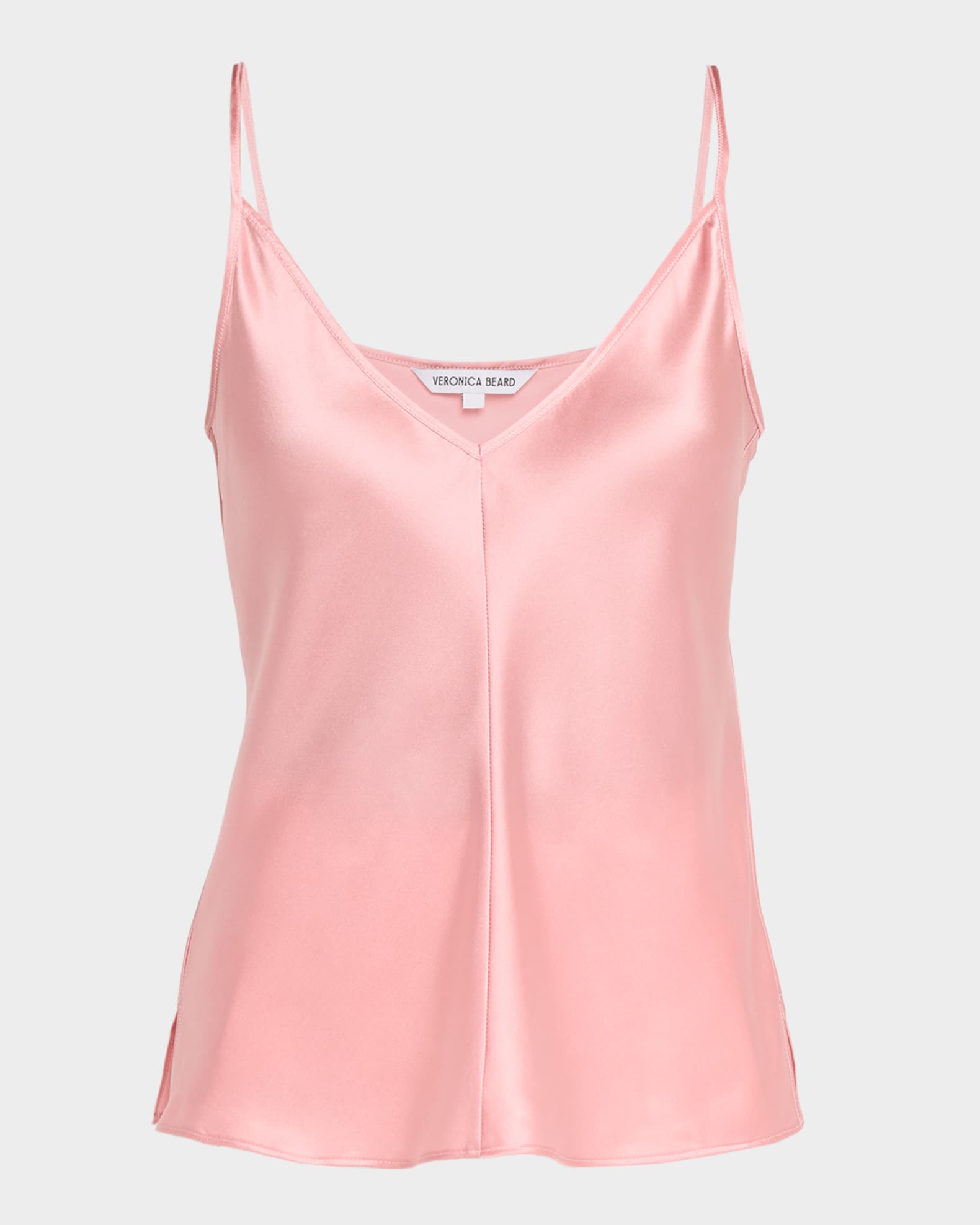 Veronica Beard Toby V-Neck Satin Top | Neiman Marcus