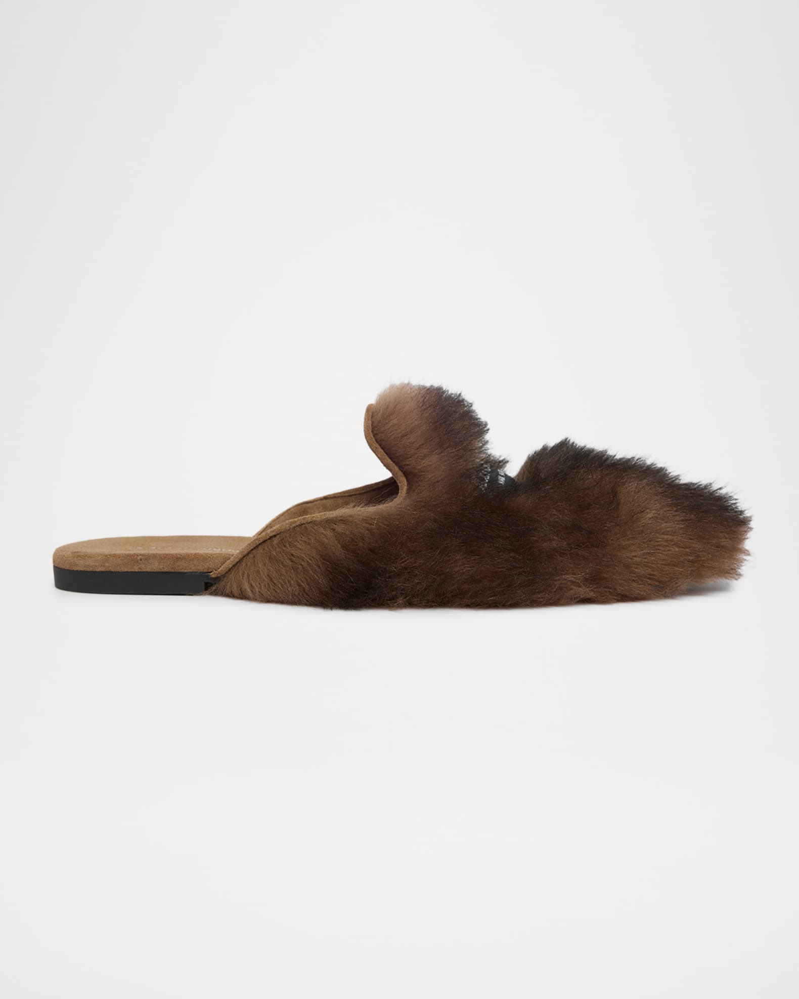 Dolce&Gabbana Logo Tag Shearling Mules | Neiman Marcus