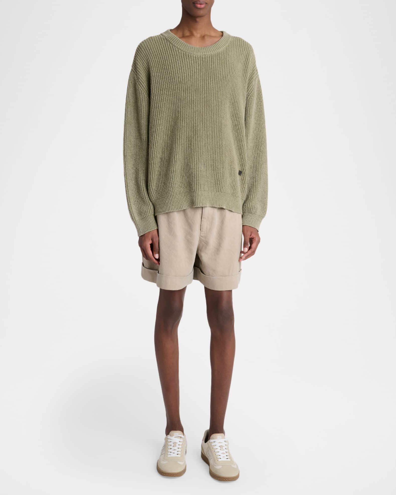 Balmain Men's Swan Suede and Canvas Low-Top Sneakers | Neiman Marcus