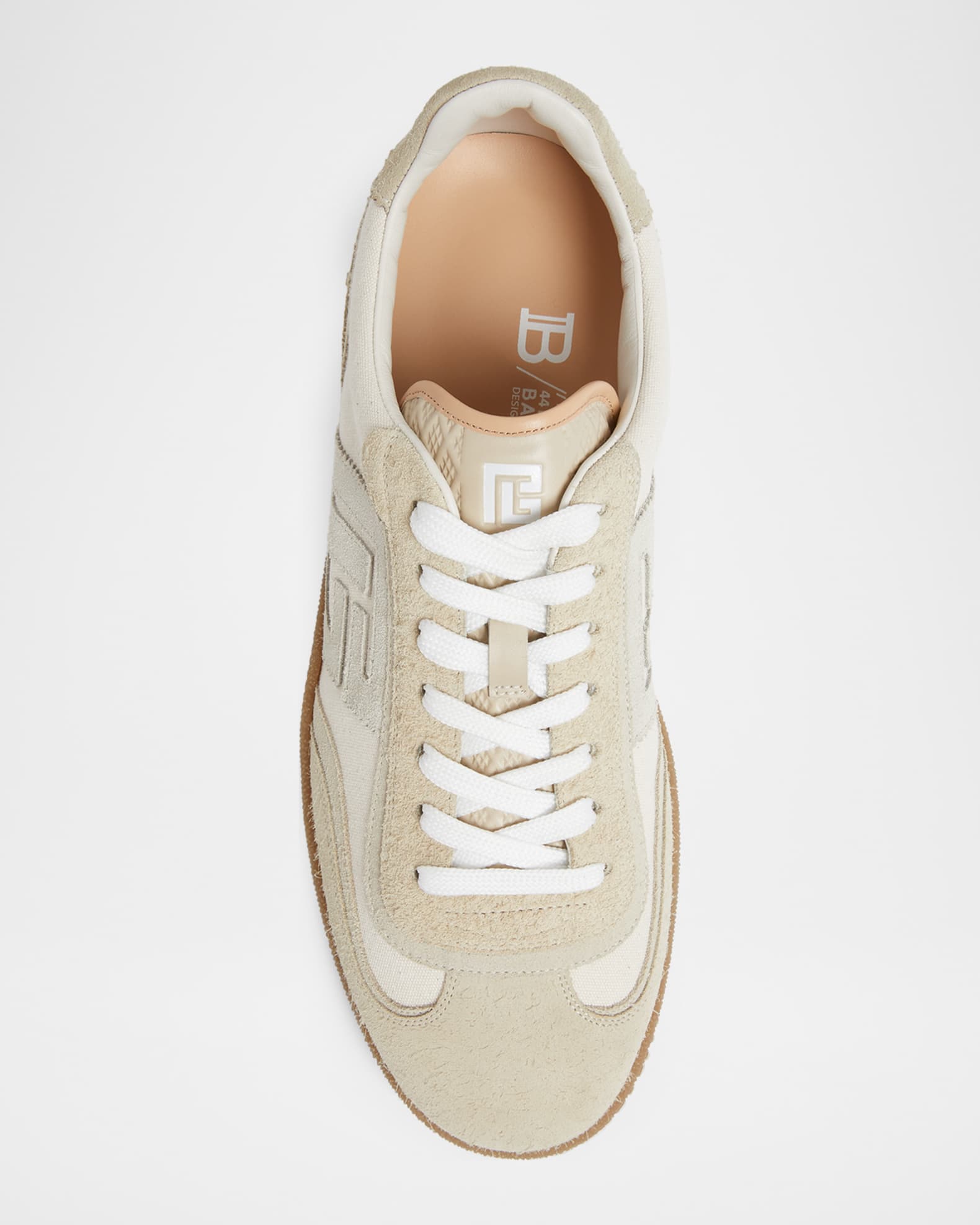 Balmain Men's Swan Suede and Canvas Low-Top Sneakers | Neiman Marcus