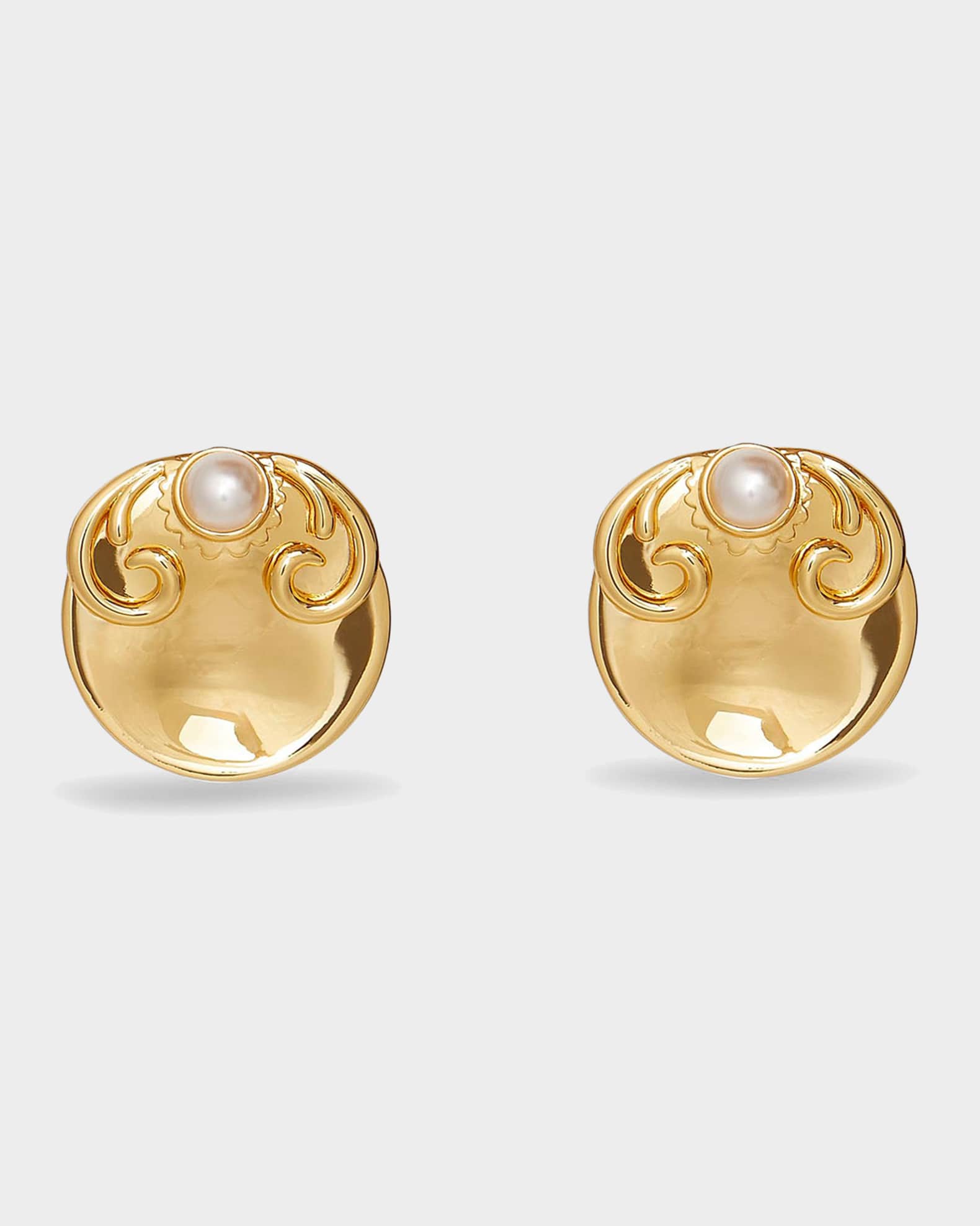 Lele Sadoughi 14K-Gold-Plated & Imitation Pearl Filigree Button Stud ...