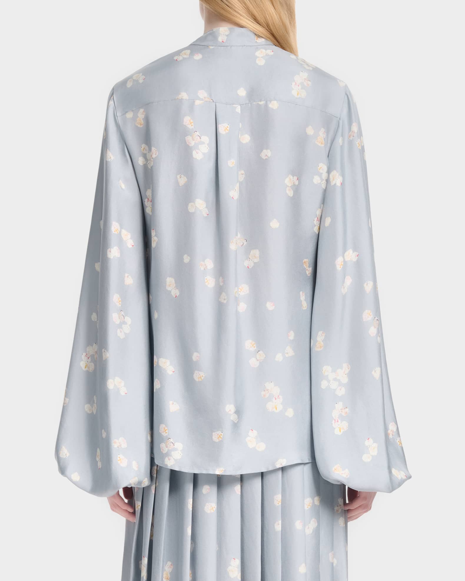 ALTU Magee Long-Sleeve Floral Silk Top | Neiman Marcus