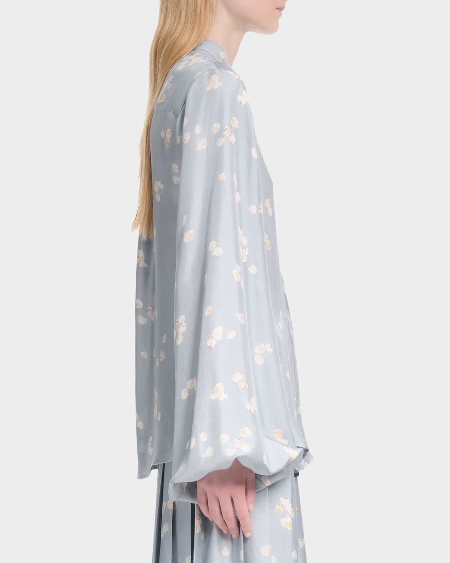 ALTU Magee Long-Sleeve Floral Silk Top | Neiman Marcus