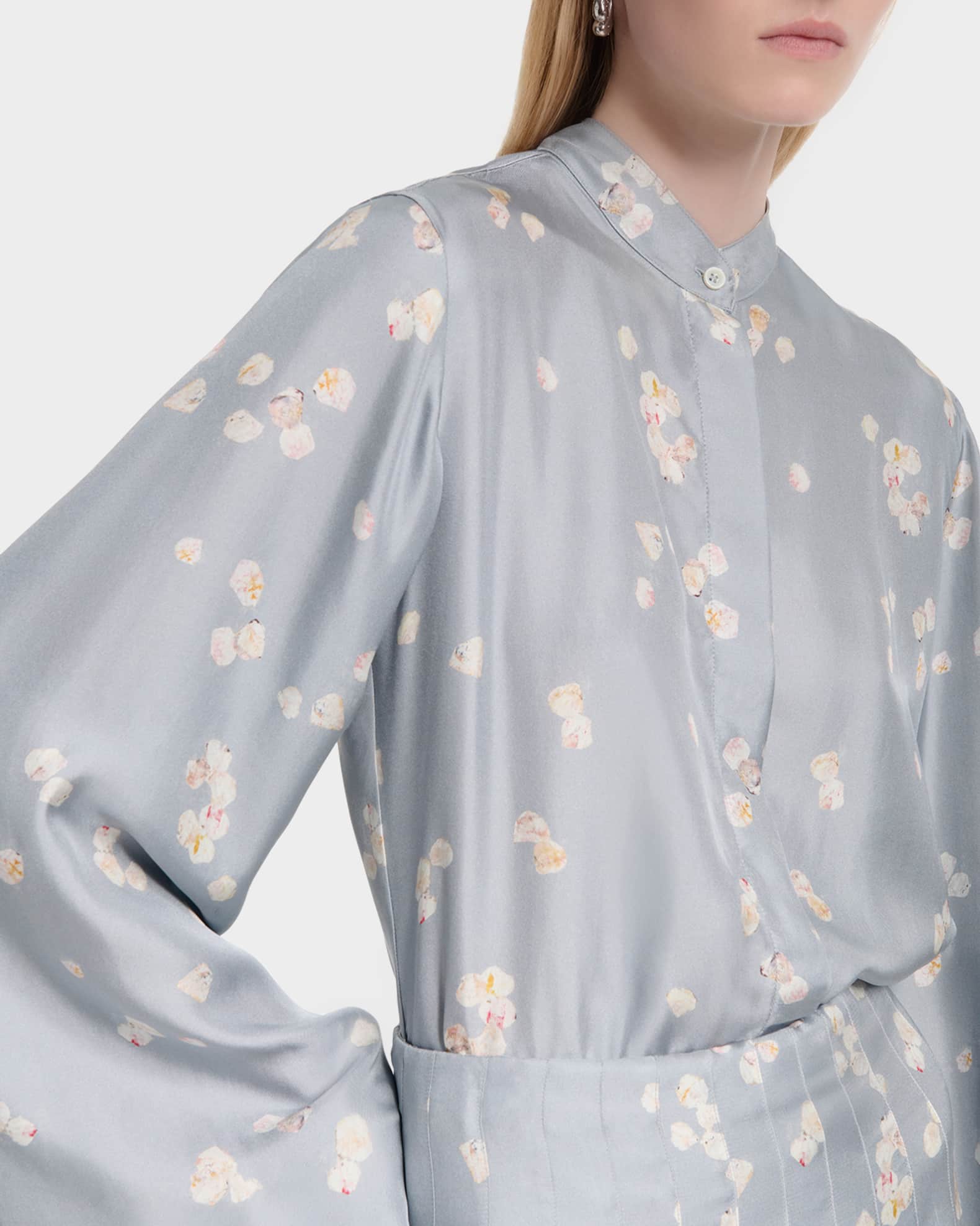 ALTU Magee Long-Sleeve Floral Silk Top | Neiman Marcus