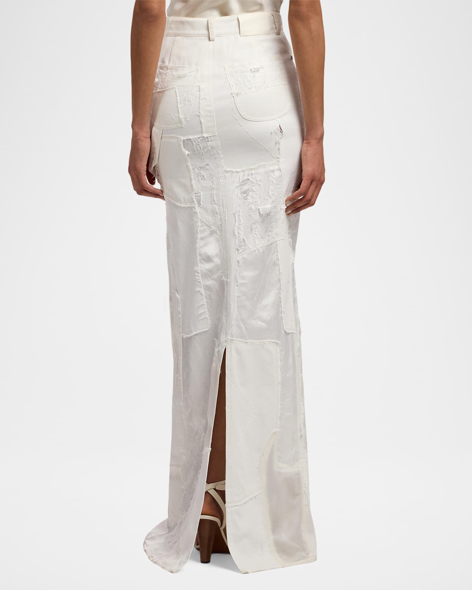 Ralph Lauren Collection Natallia Denim Patchwork Maxi Skirt | Neiman Marcus