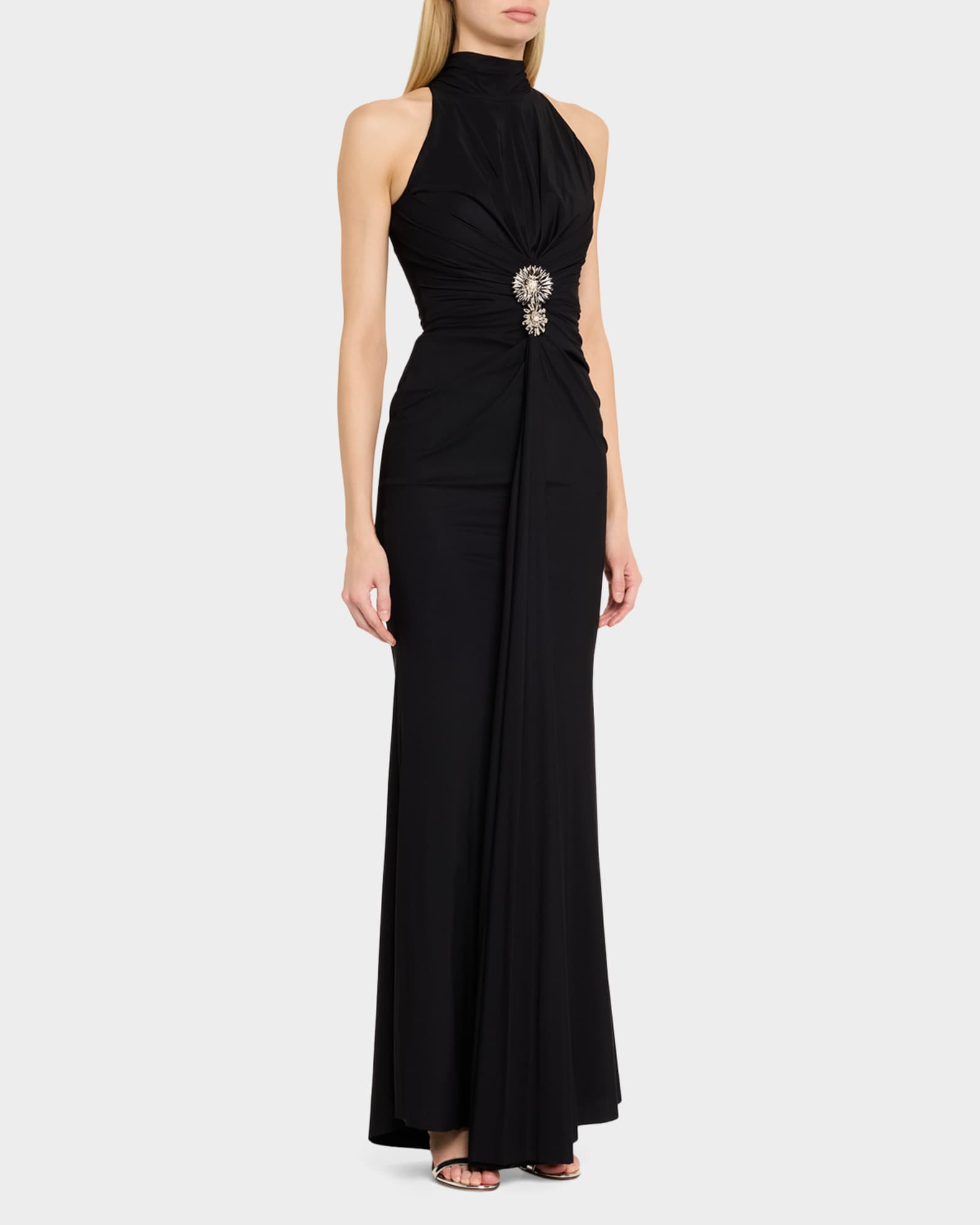 Chiara Boni La Petite Robe Nitsa Floral-Embellished Halter Column Gown ...
