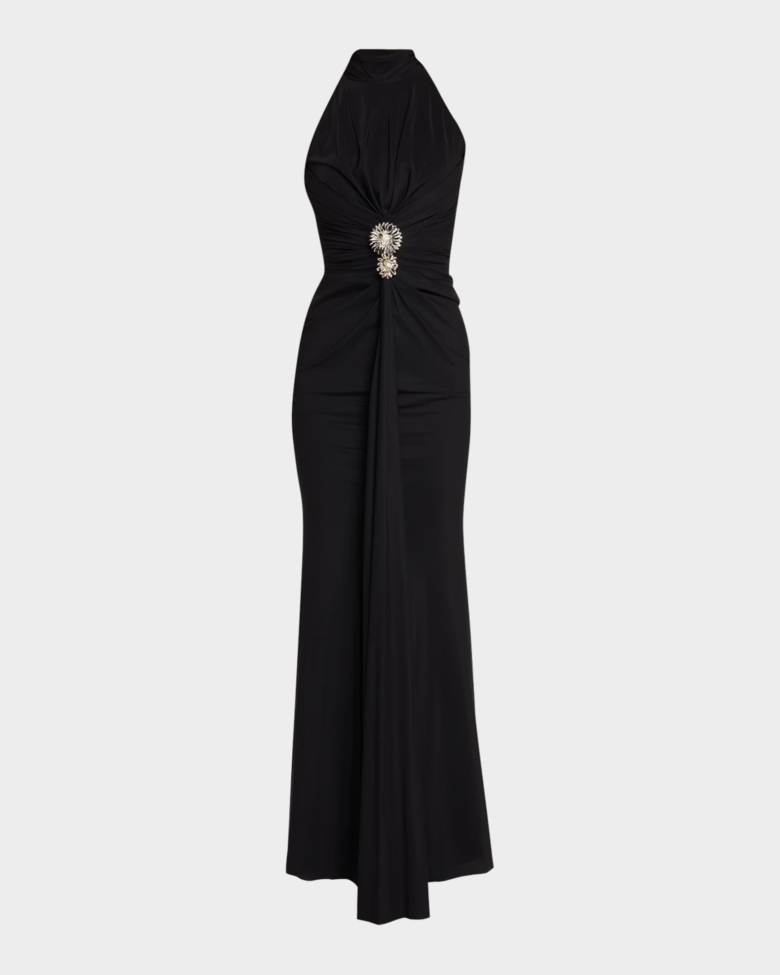 Chiara Boni La Petite Robe Nitsa Floral-Embellished Halter Column Gown ...