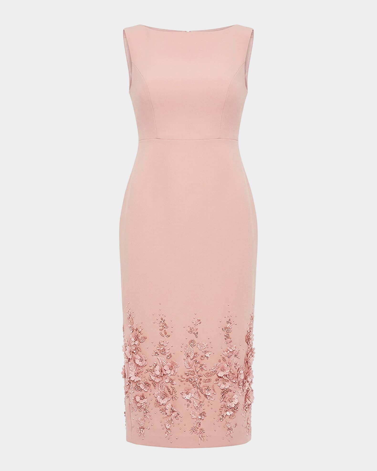Mac Duggal Sleeveless Embellished Sheath Midi Dress | Neiman Marcus