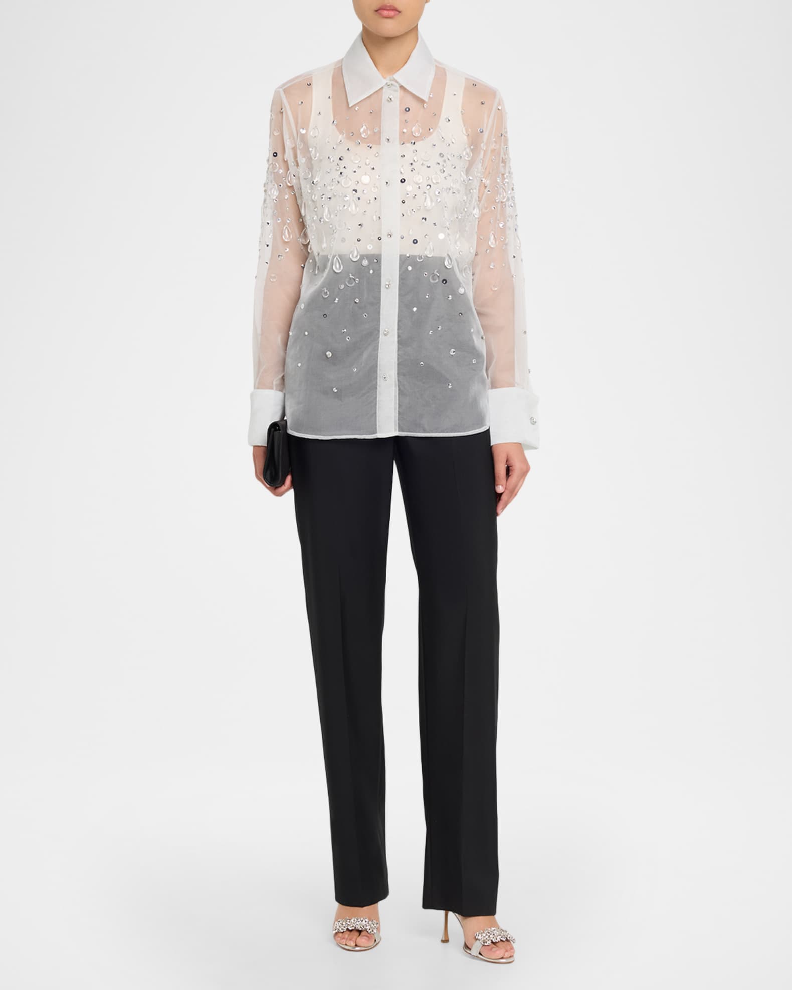 Retrofete Eugenia Embellished Sheer Blouse | Neiman Marcus