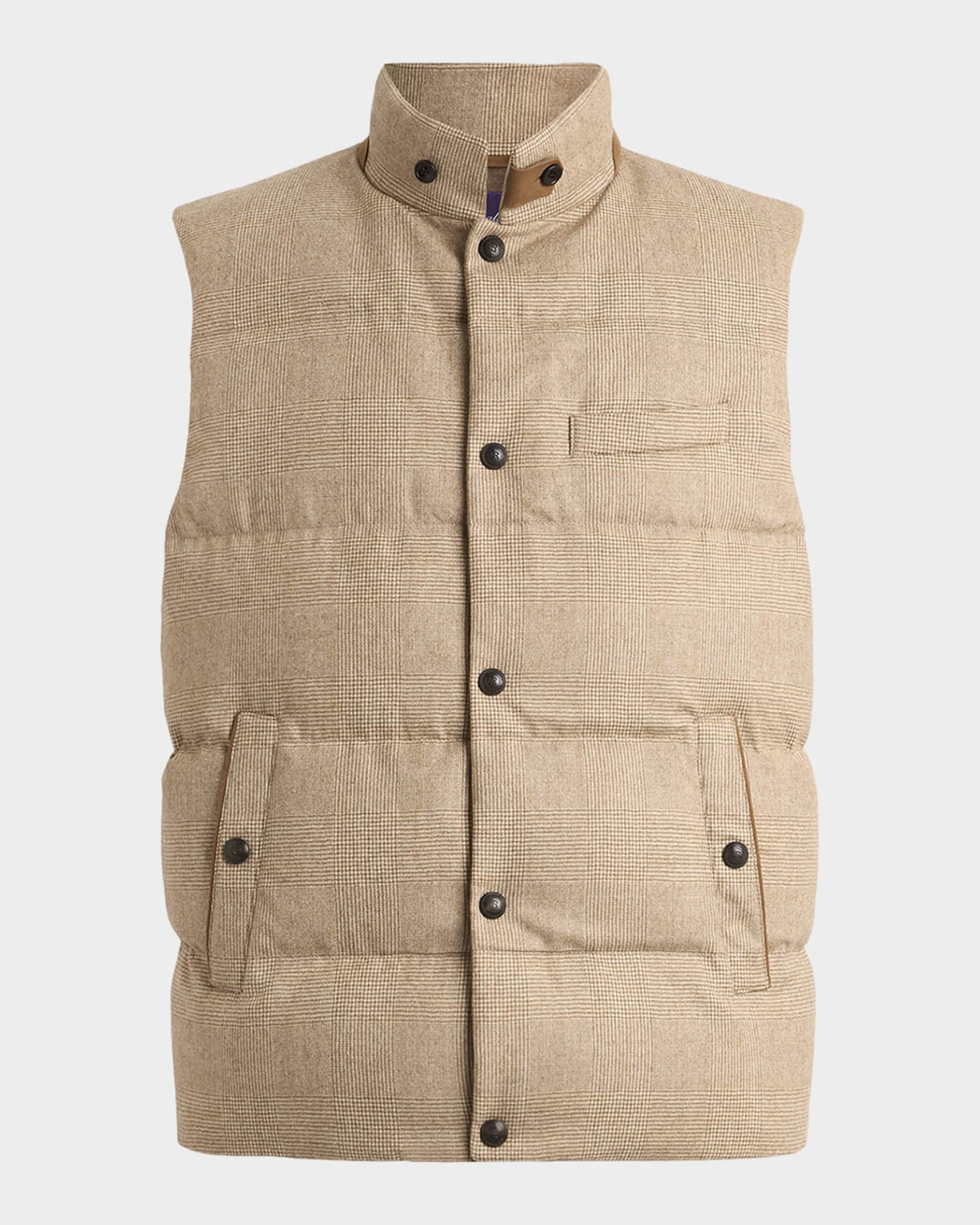 Ralph Lauren Purple Label Men's Whitwell Plaid Wool Down Vest | Neiman ...