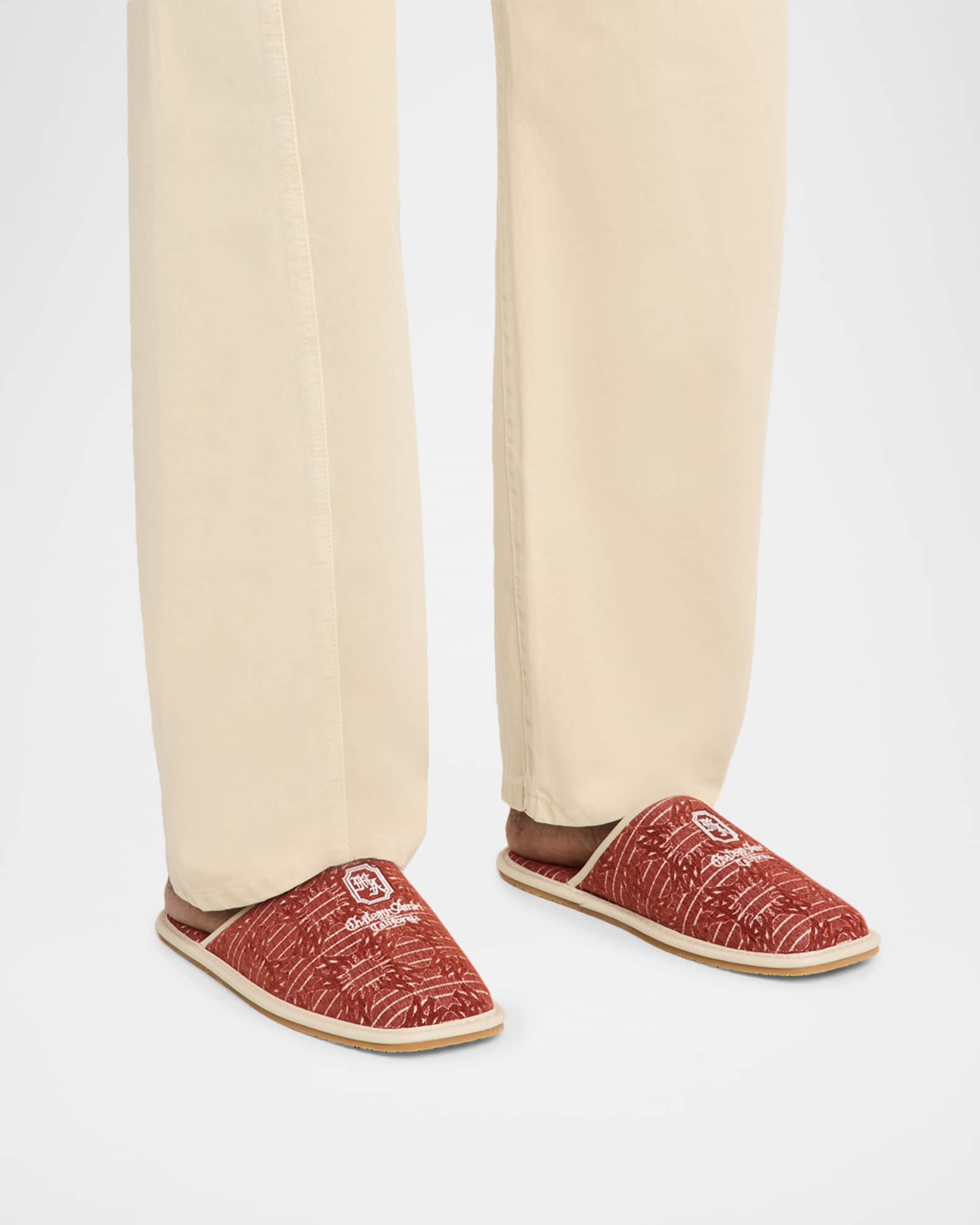 Amiri Men's Chateau Amiri MA Jacquard Slippers | Neiman Marcus