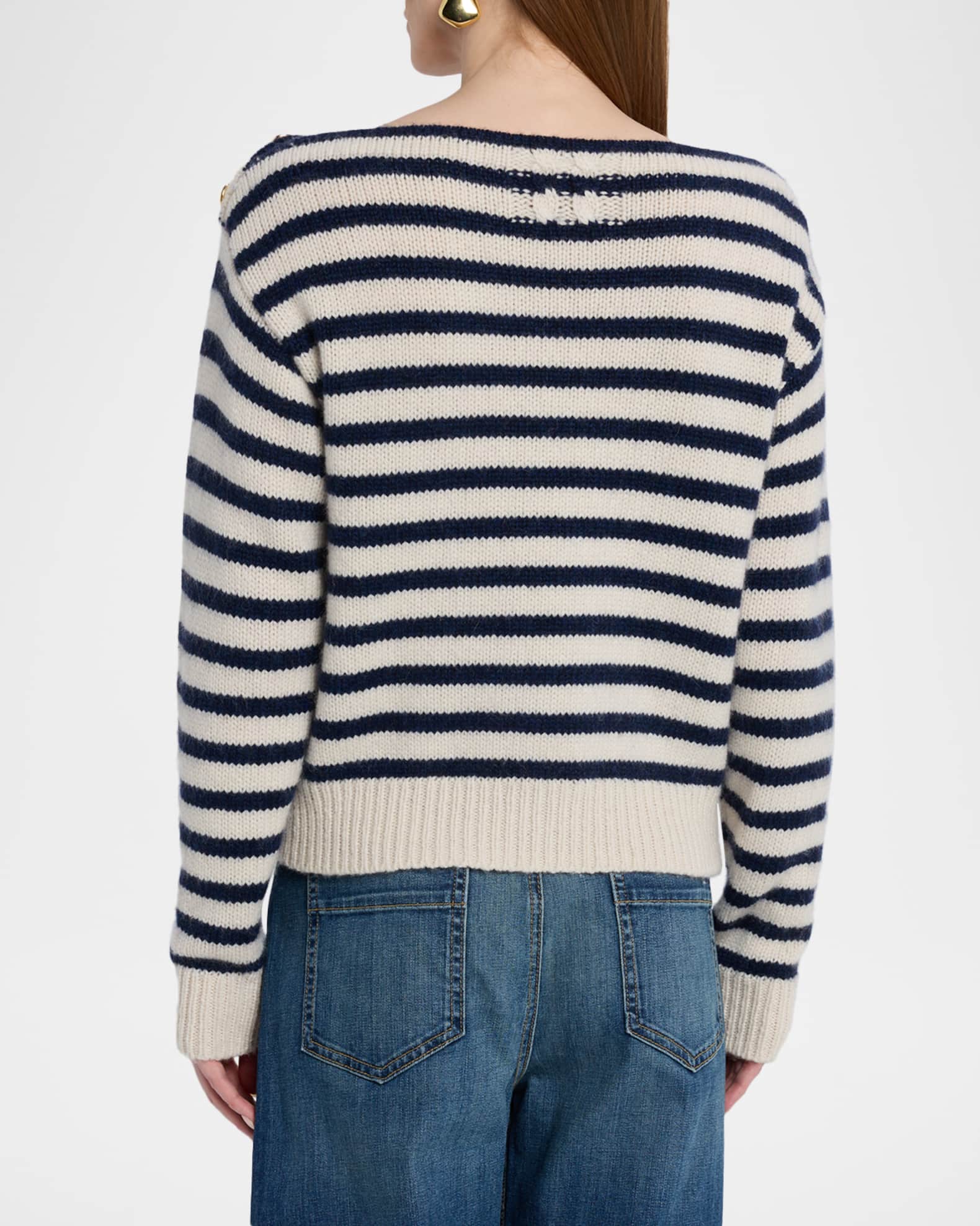 Nili Lotan Tandy Striped Cashmere Boat-Neck Sweater | Neiman Marcus