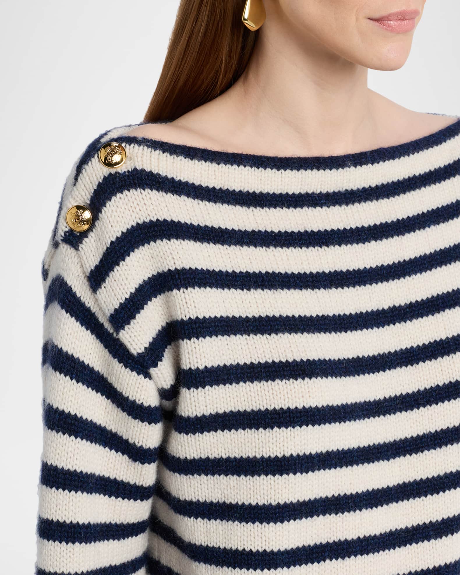 Nili Lotan Tandy Striped Cashmere Boat-Neck Sweater | Neiman Marcus