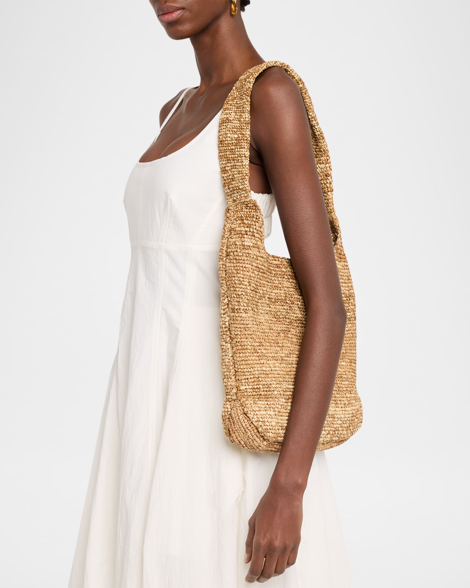 BTB Los Angeles Aster Raffia Hobo Bag | Neiman Marcus