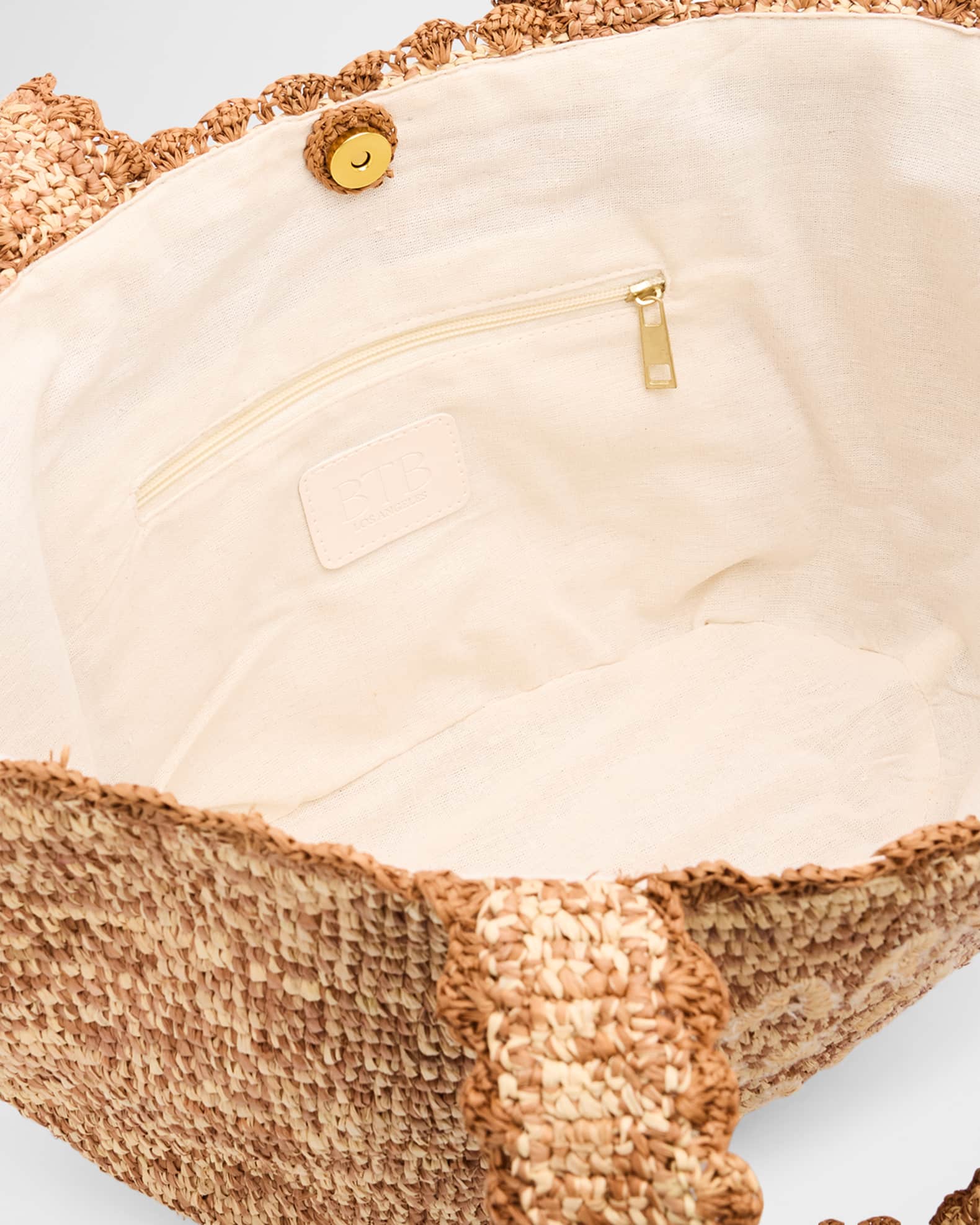 BTB Los Angeles Karma Is A Beach Straw Tote Bag | Neiman Marcus